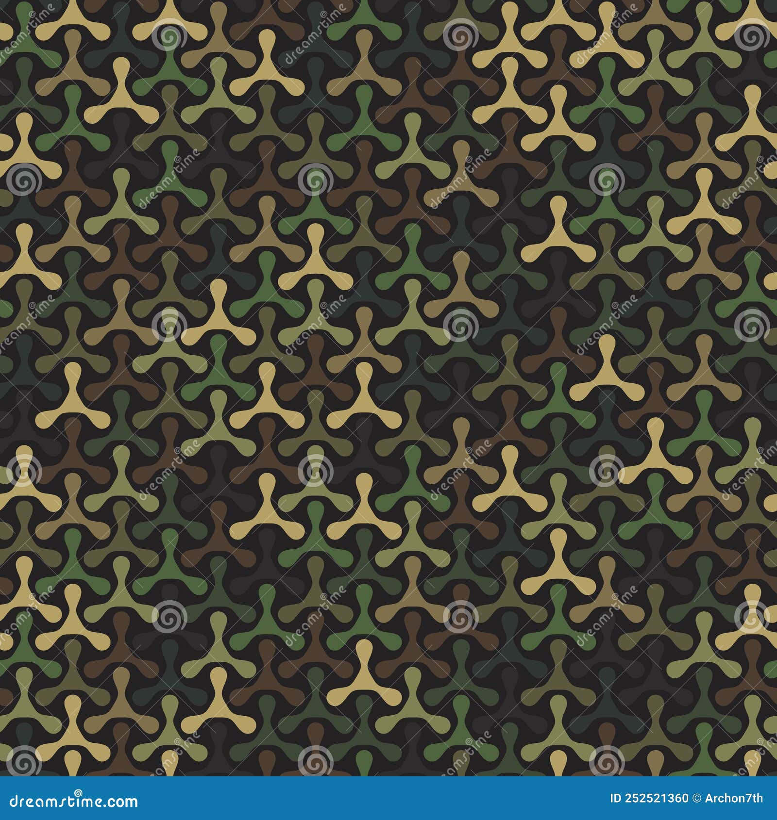 Seamless Geometric Swamp Camo Triplex Shapes On Background Vector ...