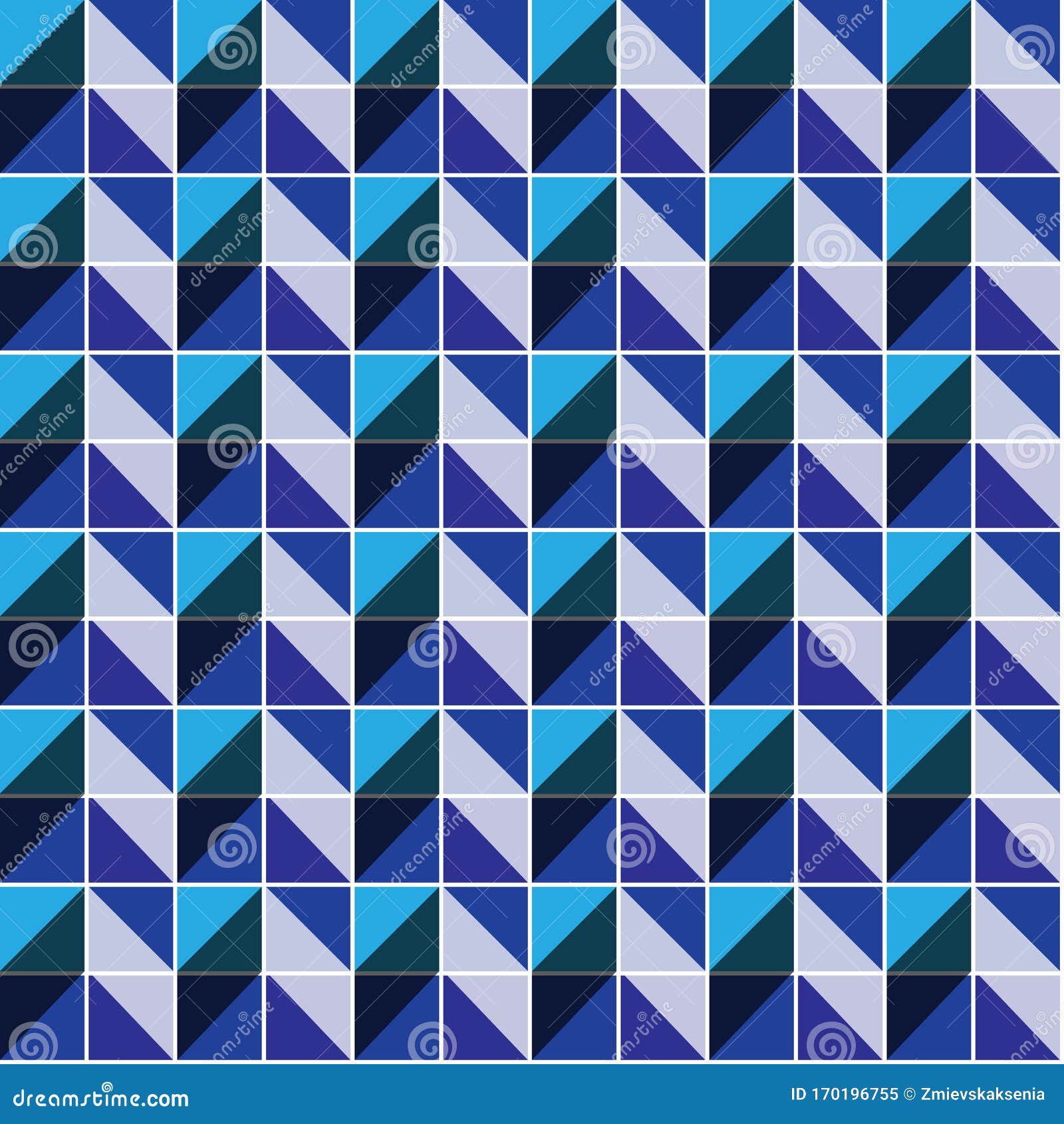 Seamless Geometric Texture of Triangles and Trapeze. Pattern in Blue ...