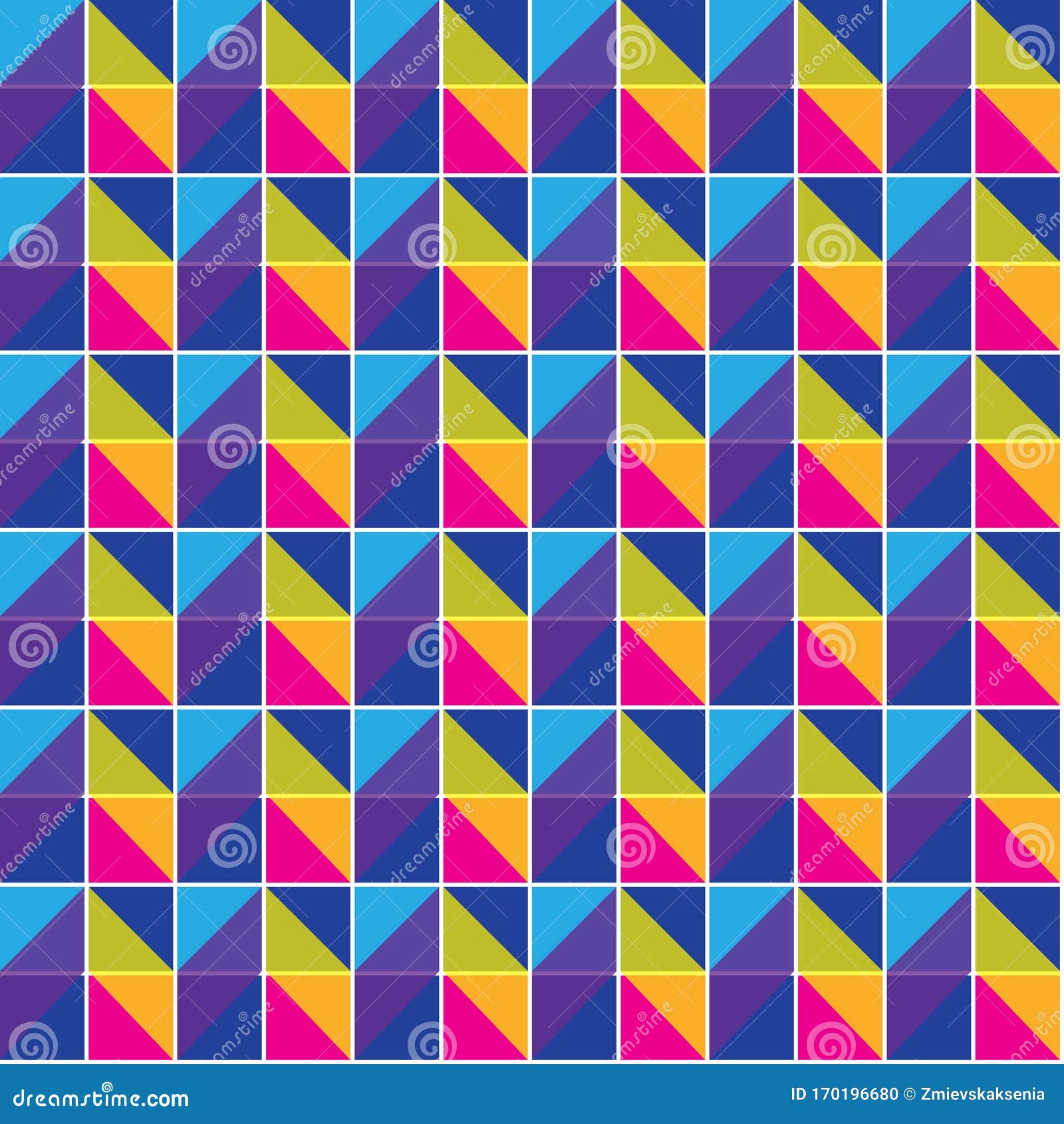 Seamless Geometric Texture of Triangles and Trapeze. Pattern in Yellow ...