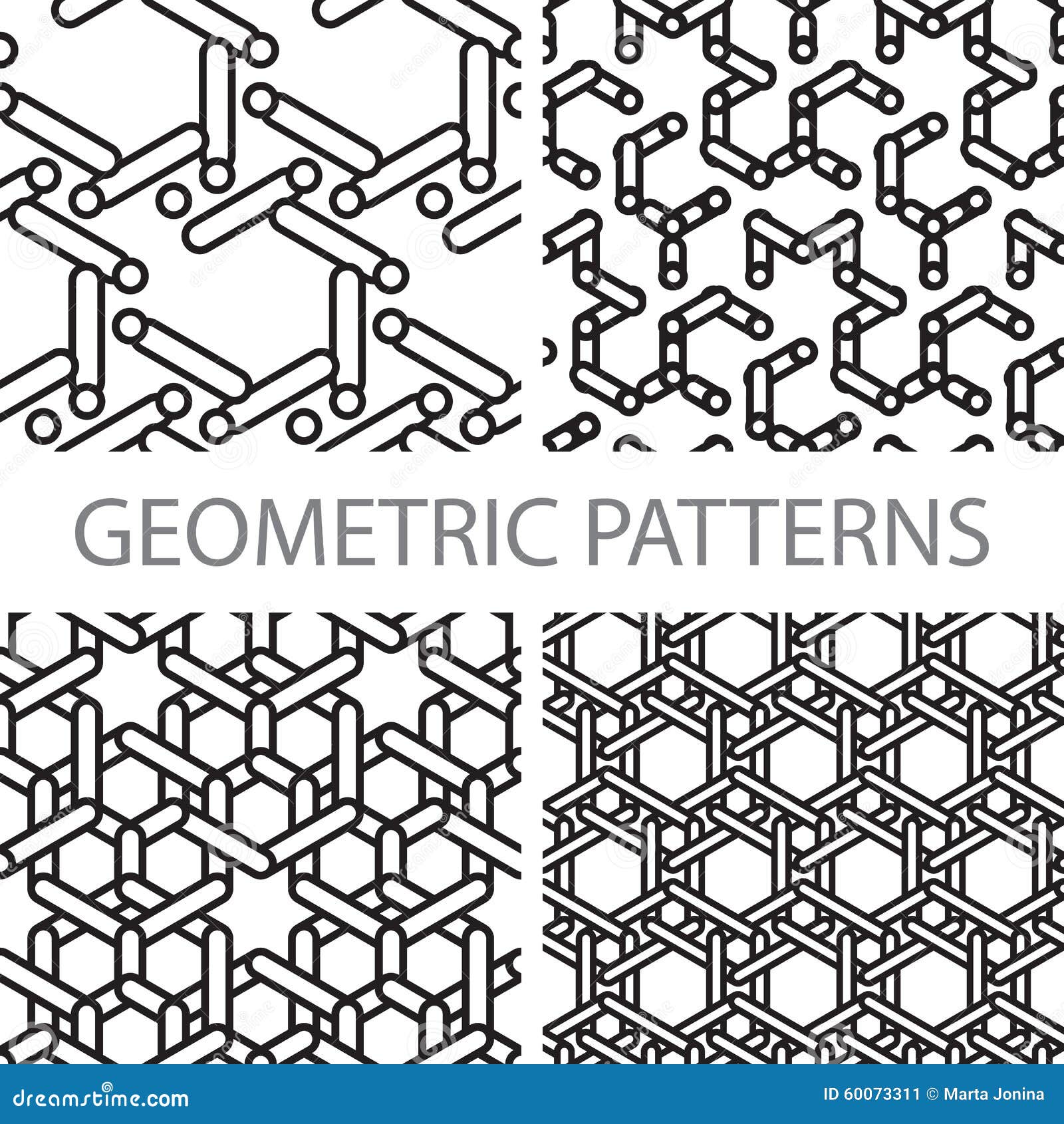 Seamless Geometric Tiling Patterns Stock Vector - Illustration of girih ...