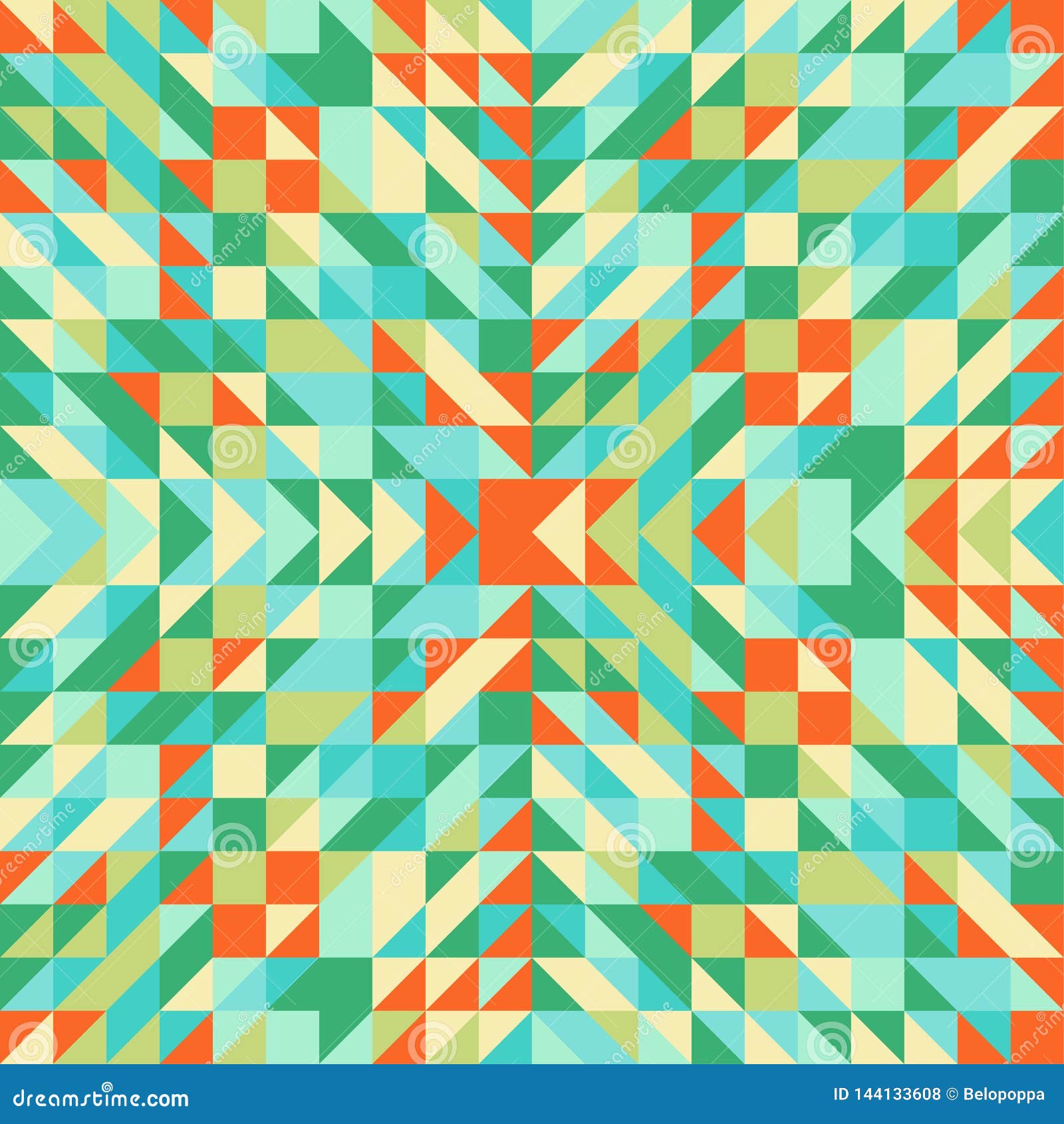 Seamless Geometric Triangle Pattern. Abstract Retro Vector Stock Vector ...