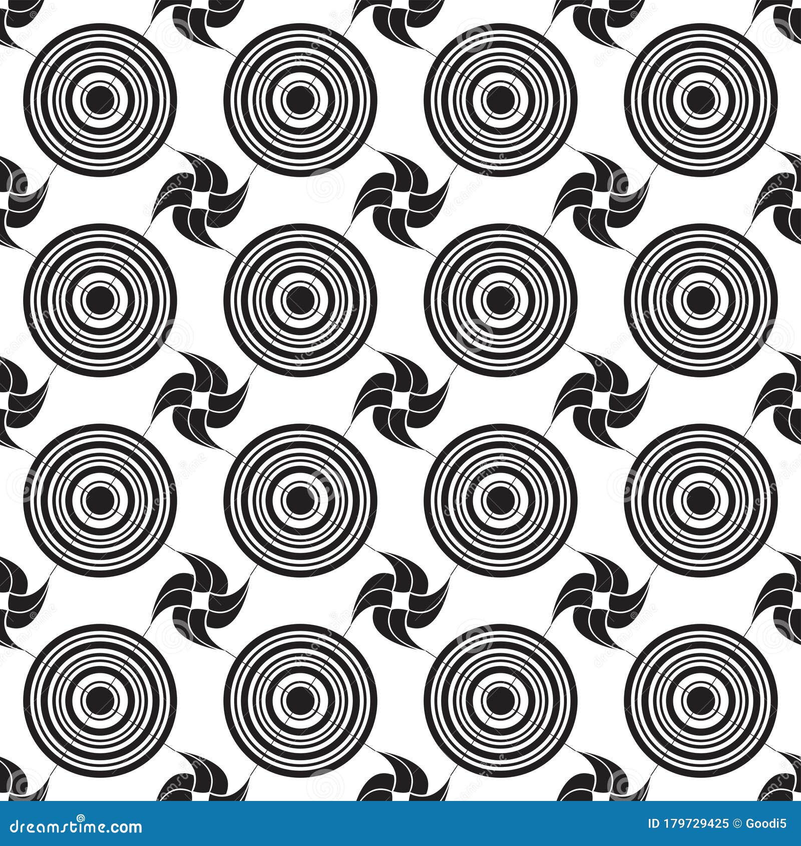 Seamless Geometric Twirl Circle Pattern Stock Illustration ...