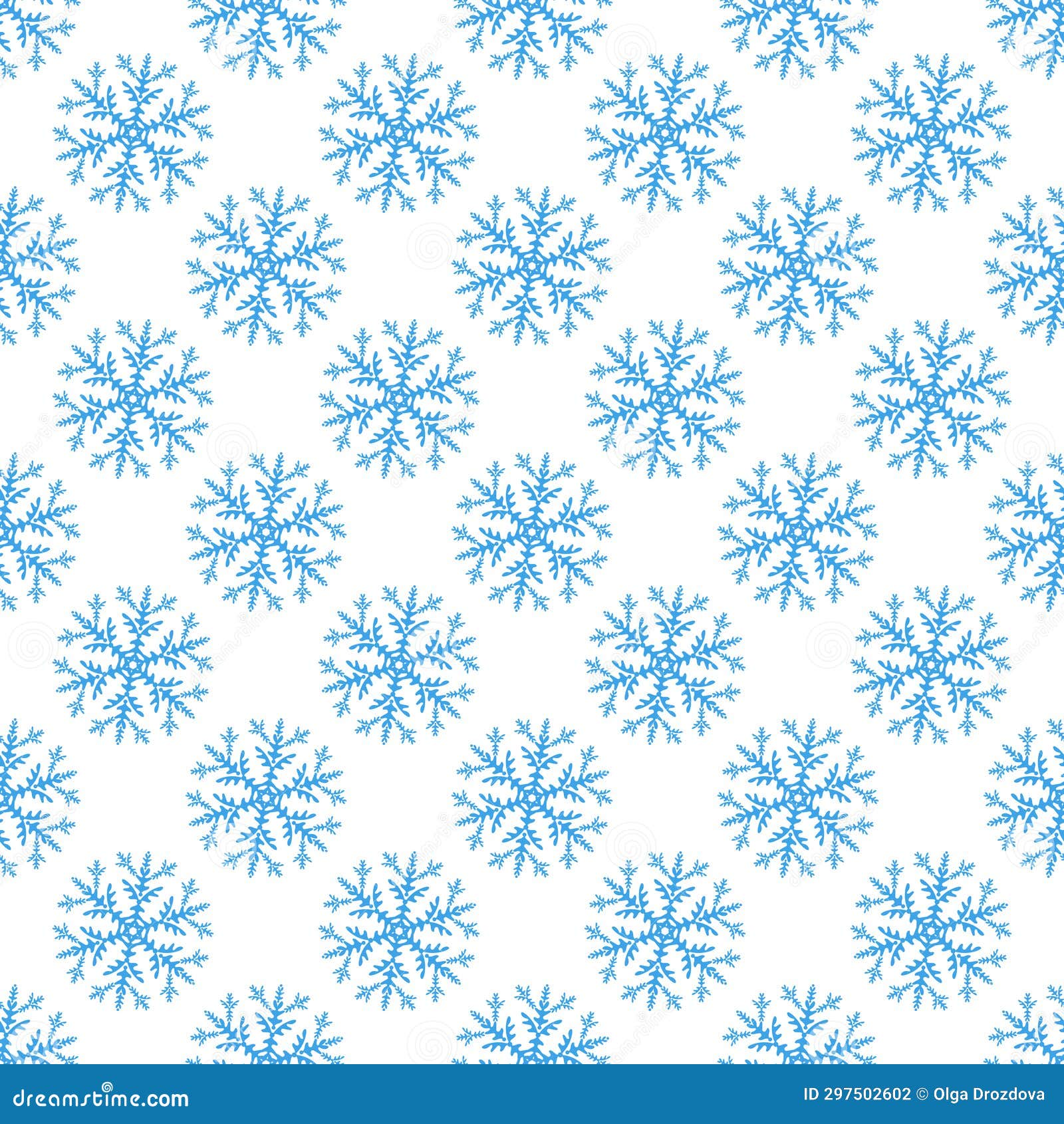 Seamless Vector Monochrome Simple Christmas Pattern with Blue ...