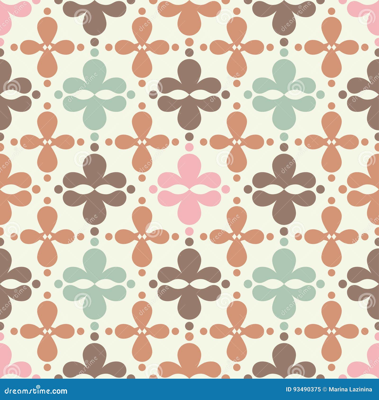 Seamless Geometric Victorian Pattern. Stock Illustration - Illustration ...