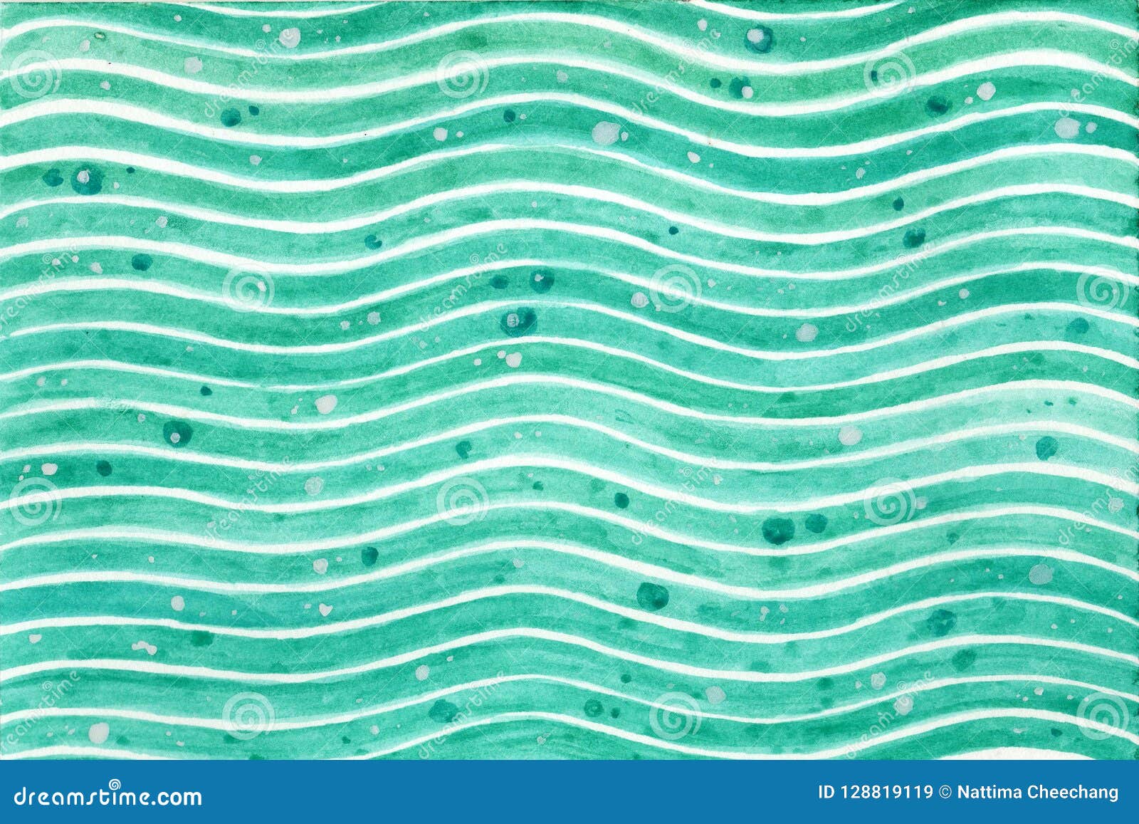 Seamless Geometric Watercolor Wave Pattern on Paper Texture. Stock ...