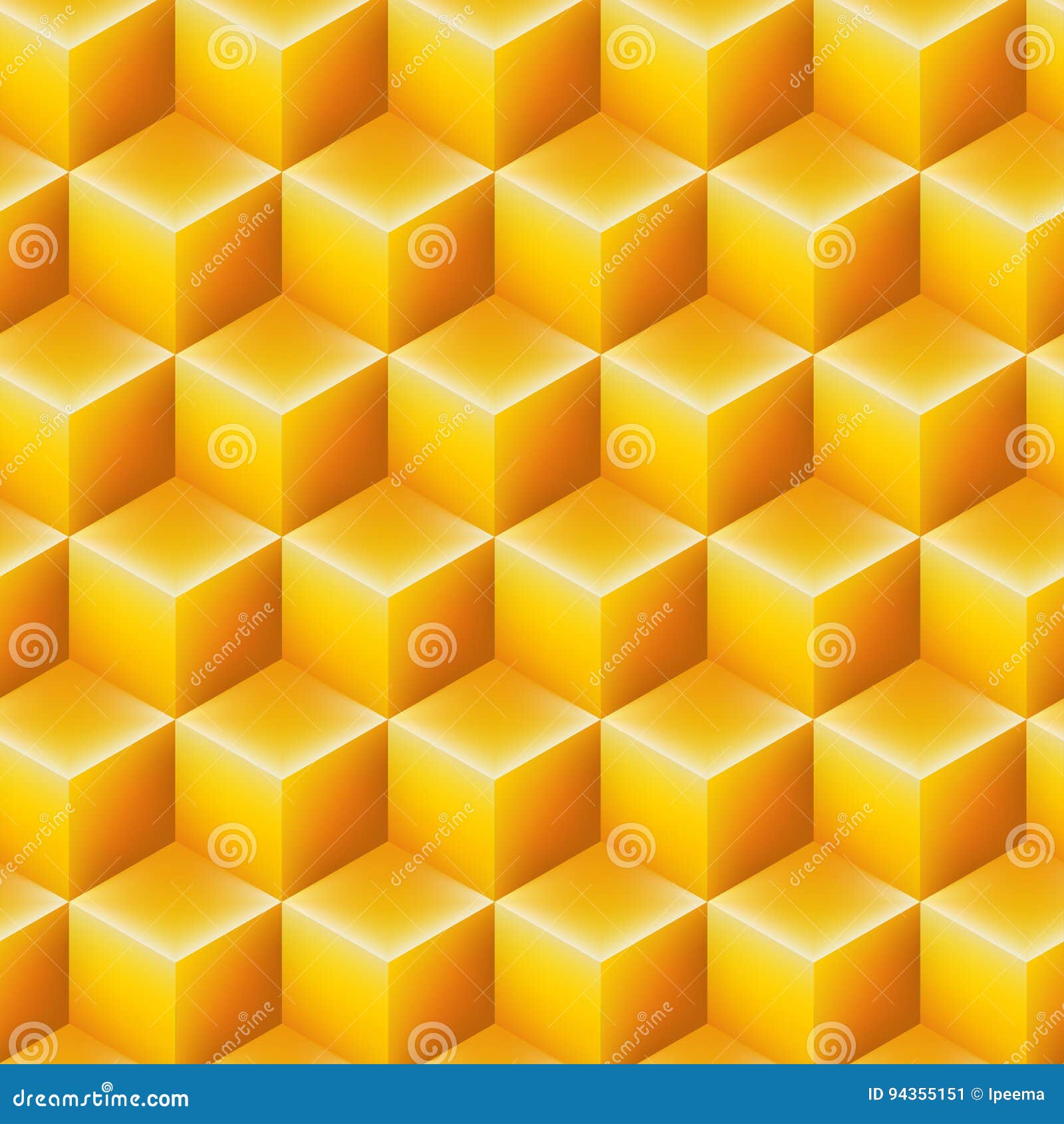 Seamless Geometric Yellow Texture Cube Design Pattern Stock Vector ...