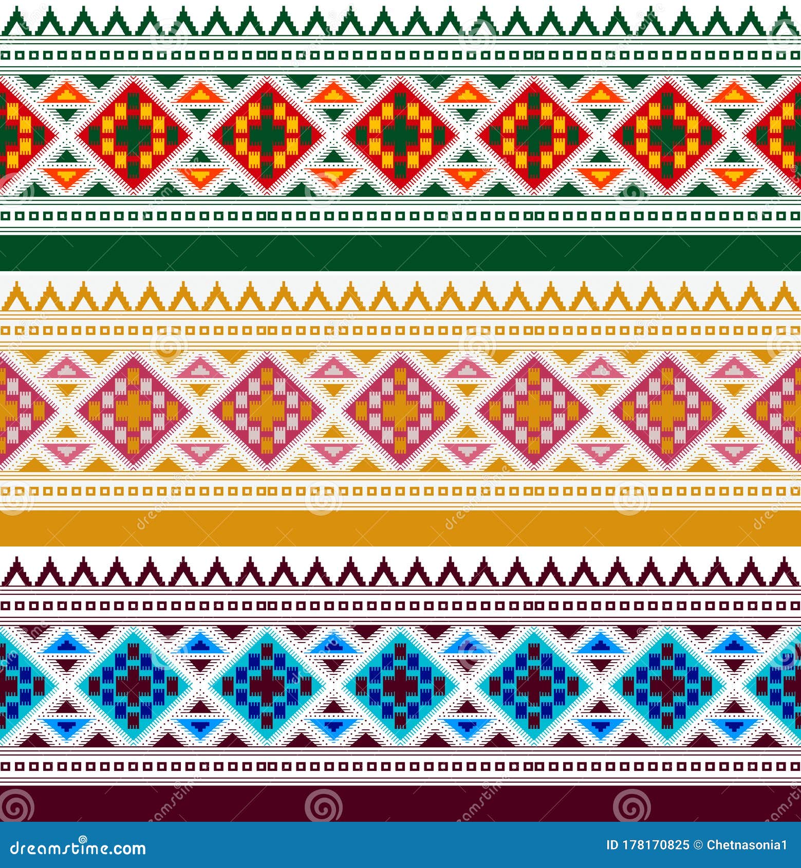 Seamless Geometrical Border Batik Design Background Stock Image - Image ...