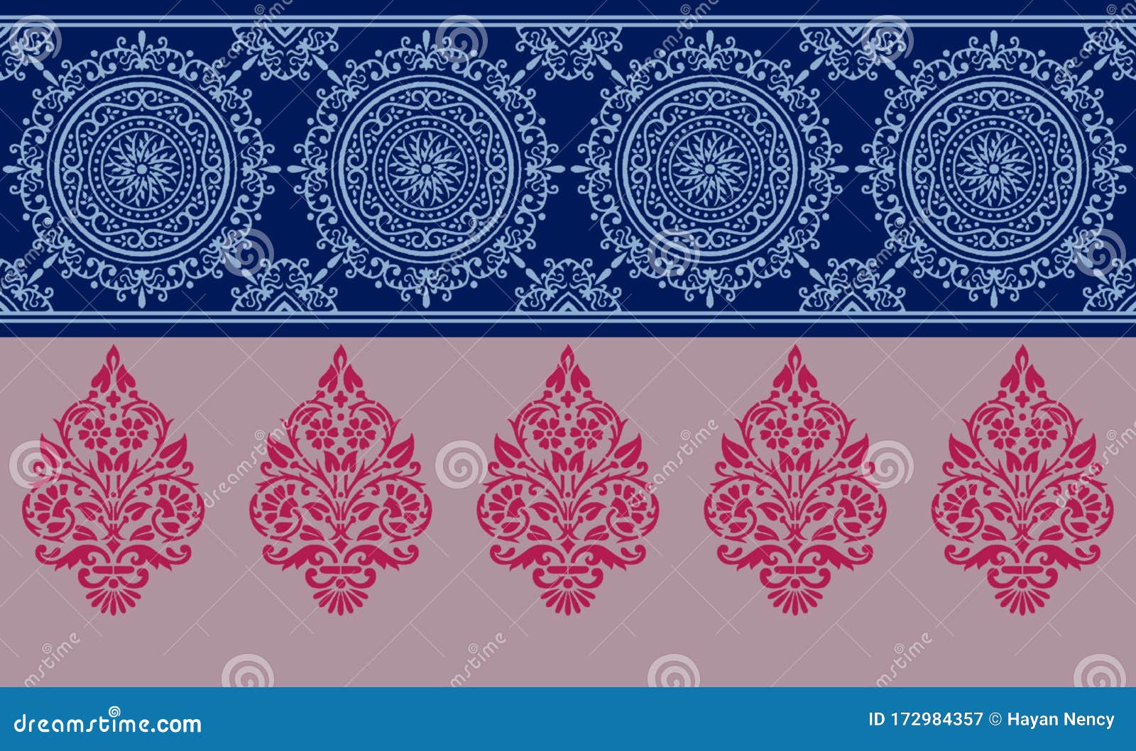 Seamless Geometrical Border Pattern on NAVY Stock Illustration ...