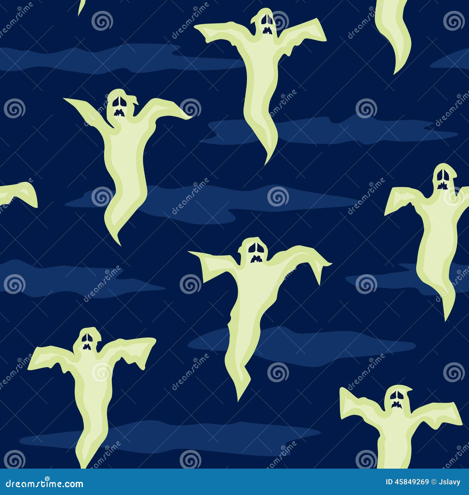 Seamless Ghosts stock vector. Illustration of haunted - 45849269