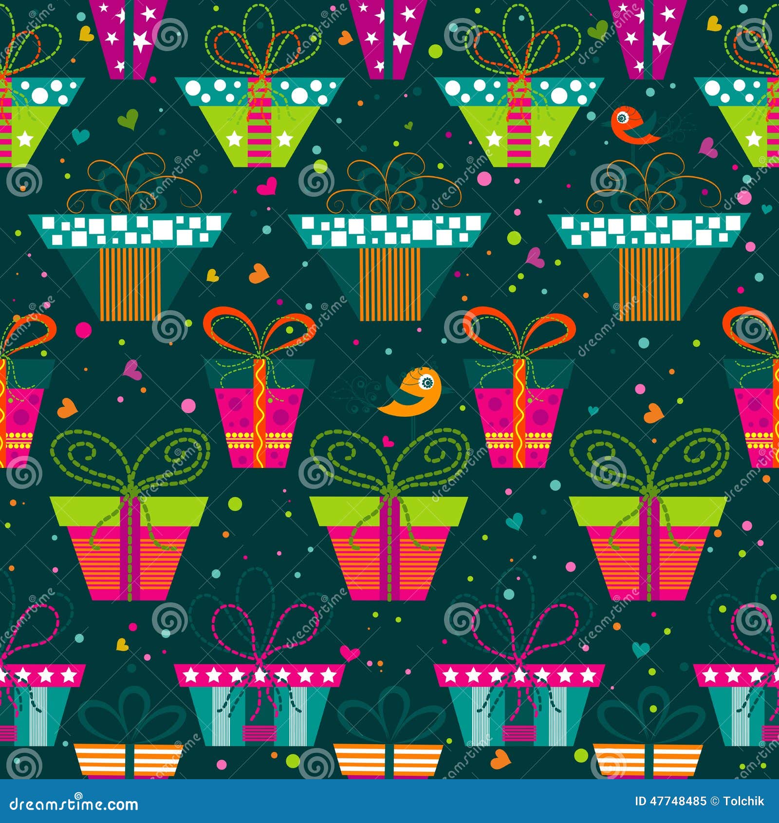 Seamless Gift Pattern, Vector Stock Vector - Illustration of invitation ...