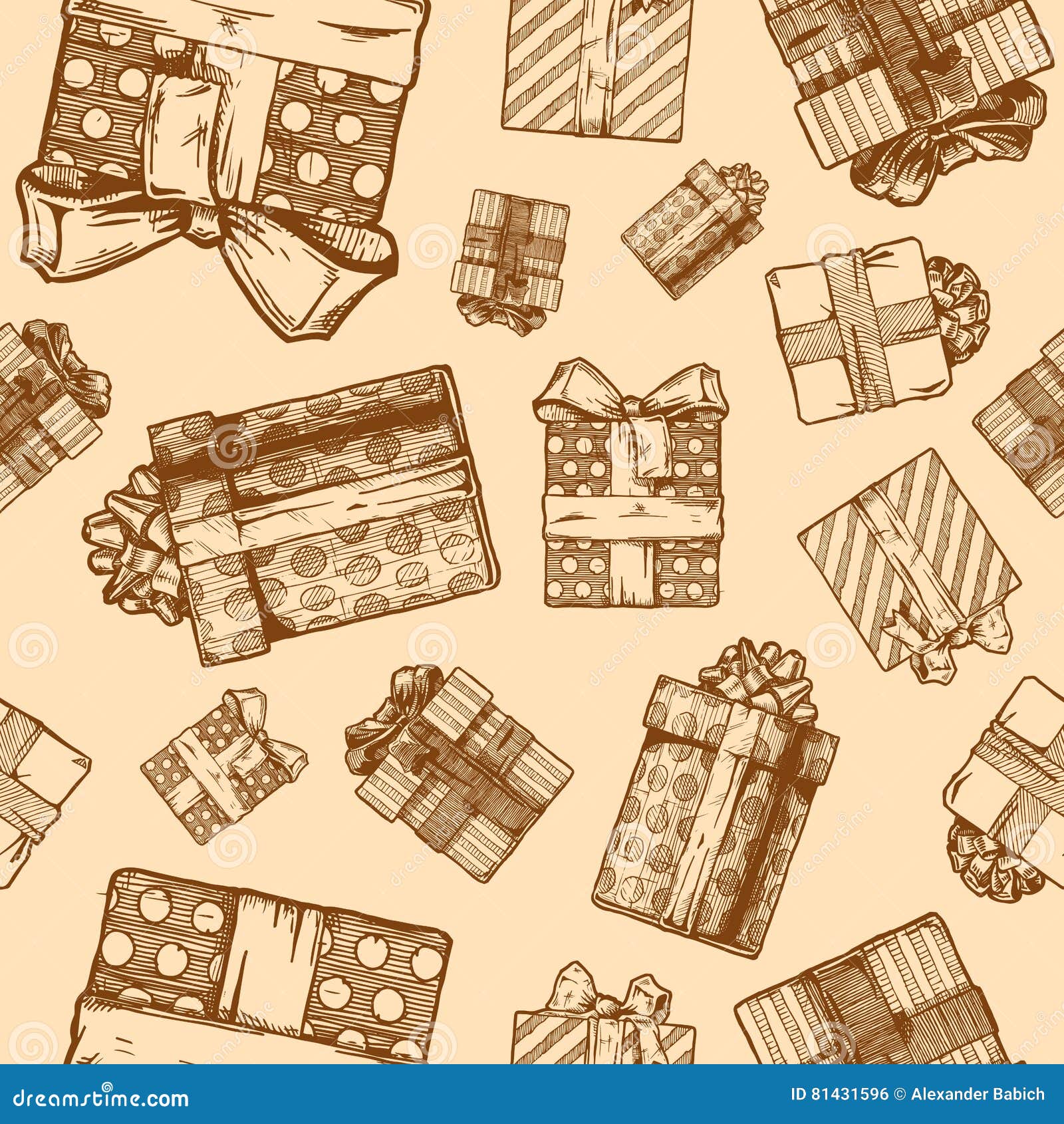 Seamless Gift Pattern stock vector. Illustration of christmas - 81431596