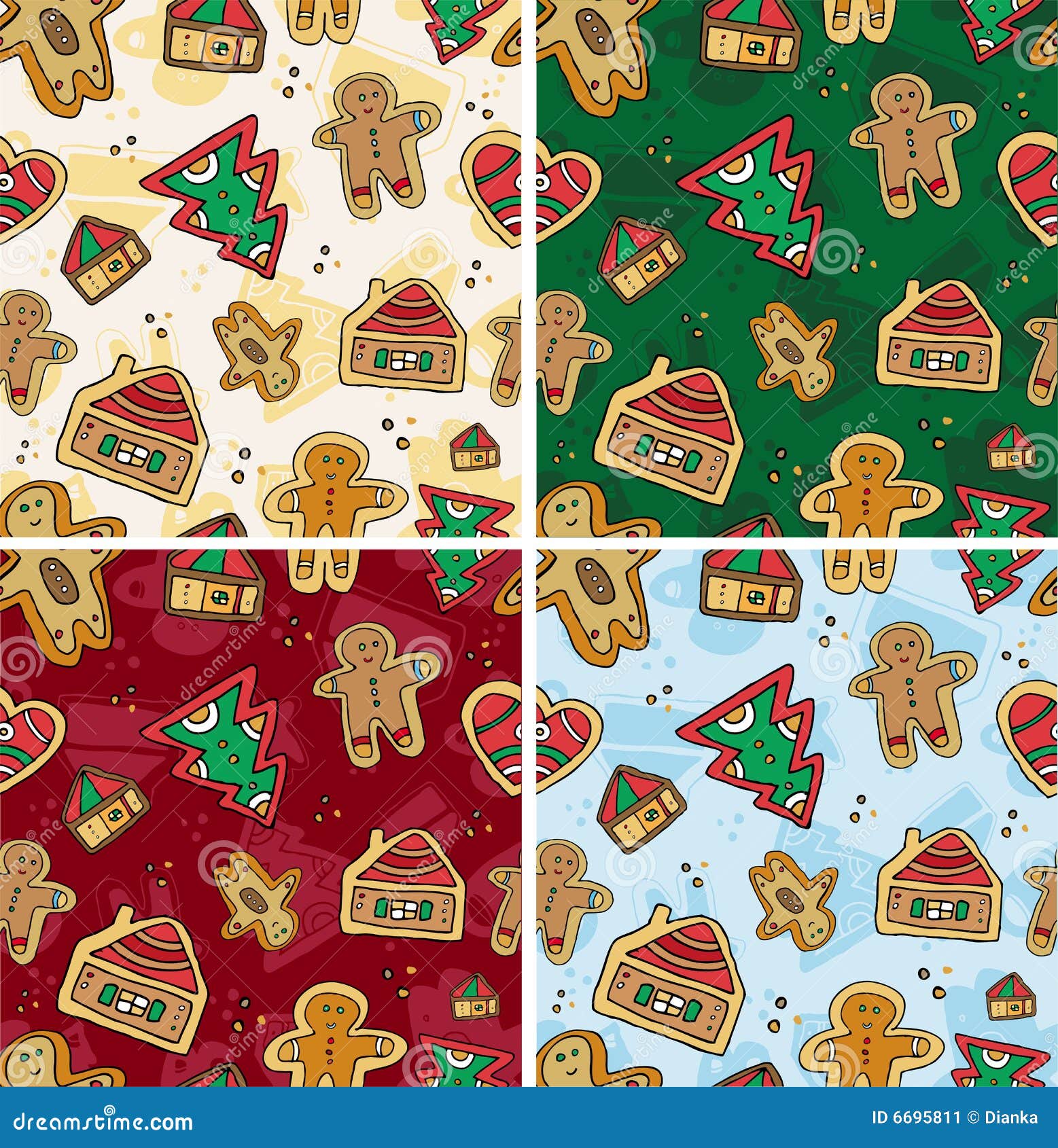 Seamless Gingerbread Pattern Stock Illustrations – 10,261 Seamless ...