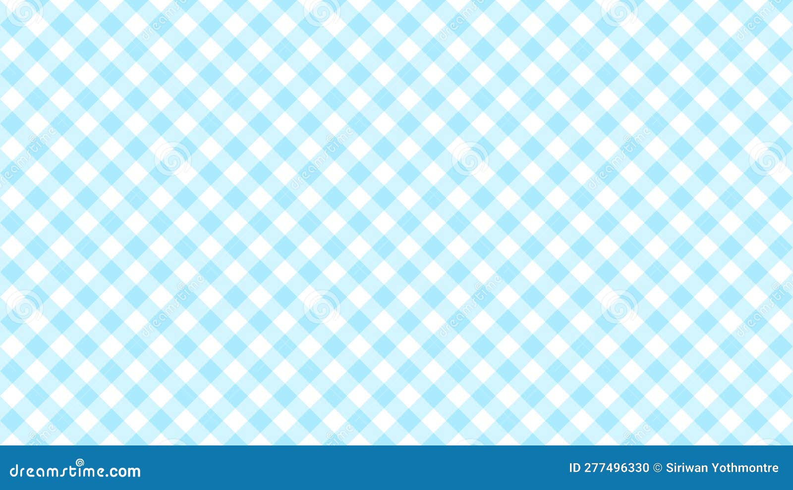 Seamless Gingham Checker Pattern in Blue and White, Pastel Diagonal ...
