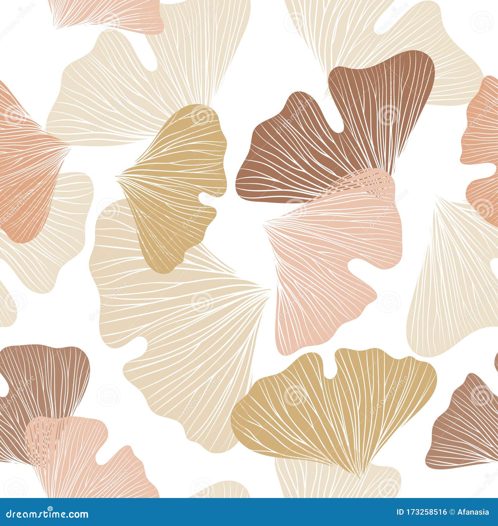 Seamless Ginkgo Biloba Leaf Pattern. Stock Vector - Illustration of ...