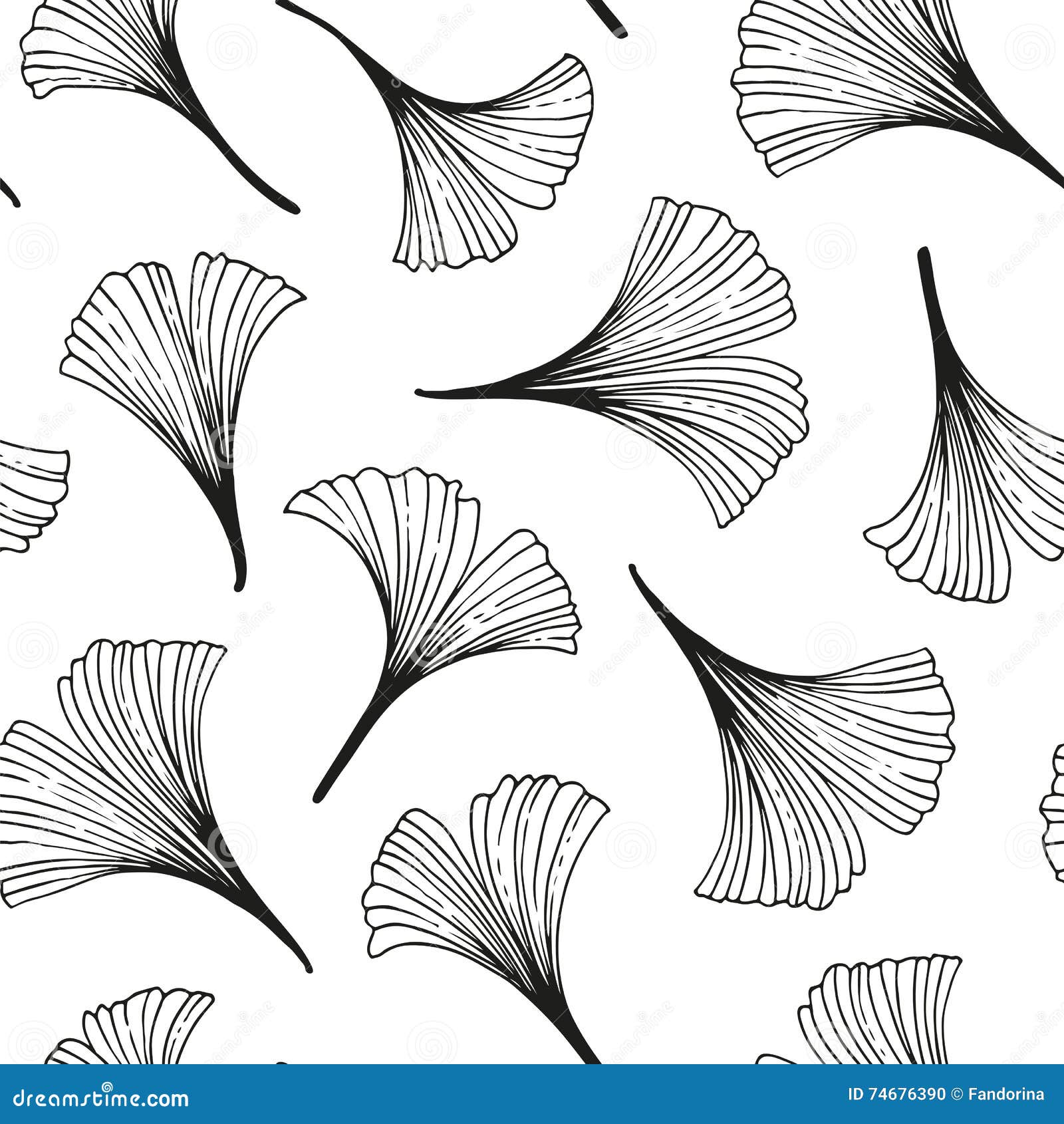 Seamless Ginkgo Leaves Pattern Stock Vector - Illustration of abstract ...