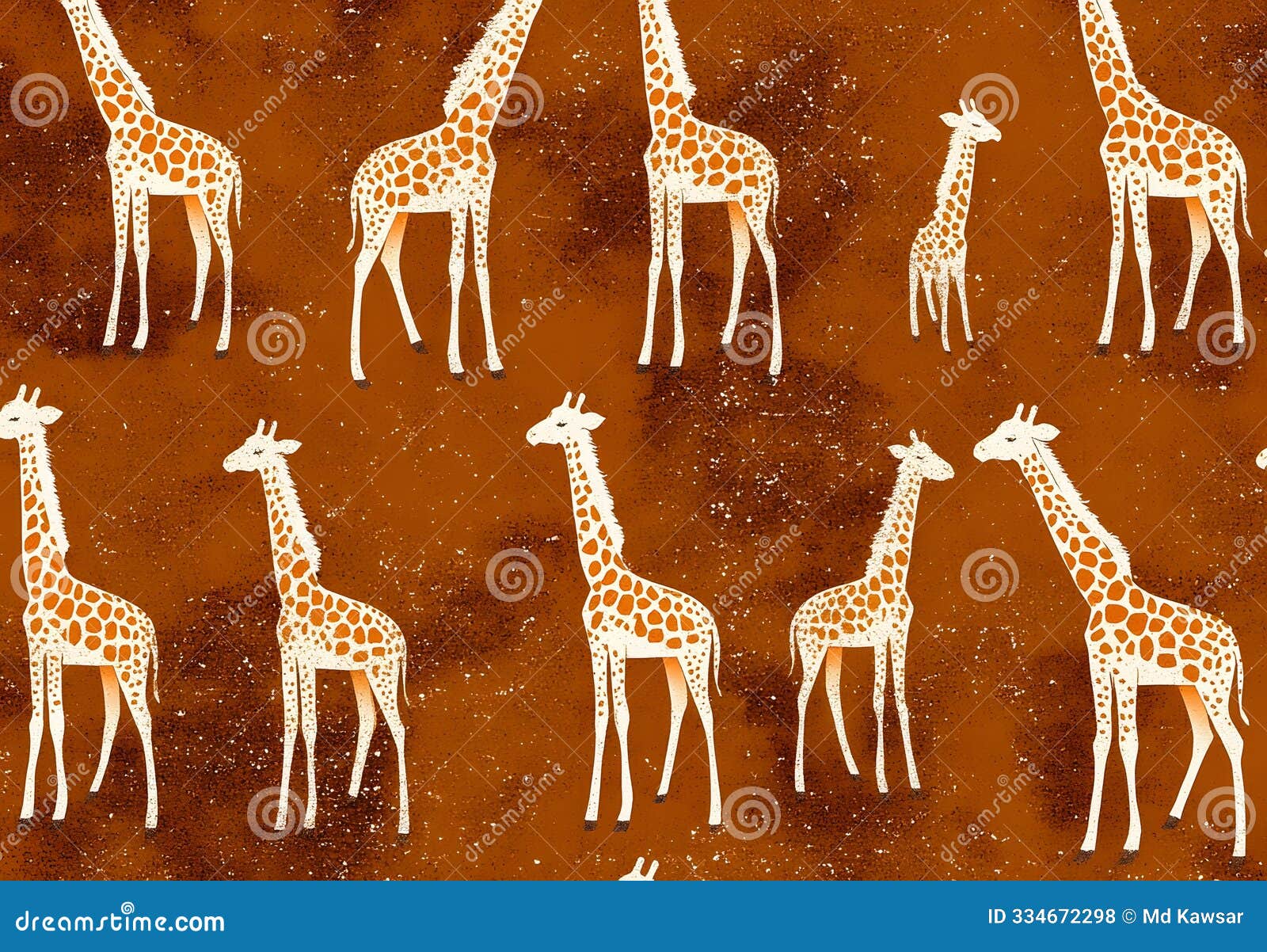 Seamless Giraffe Pattern Fabric Texture Stock Illustration ...