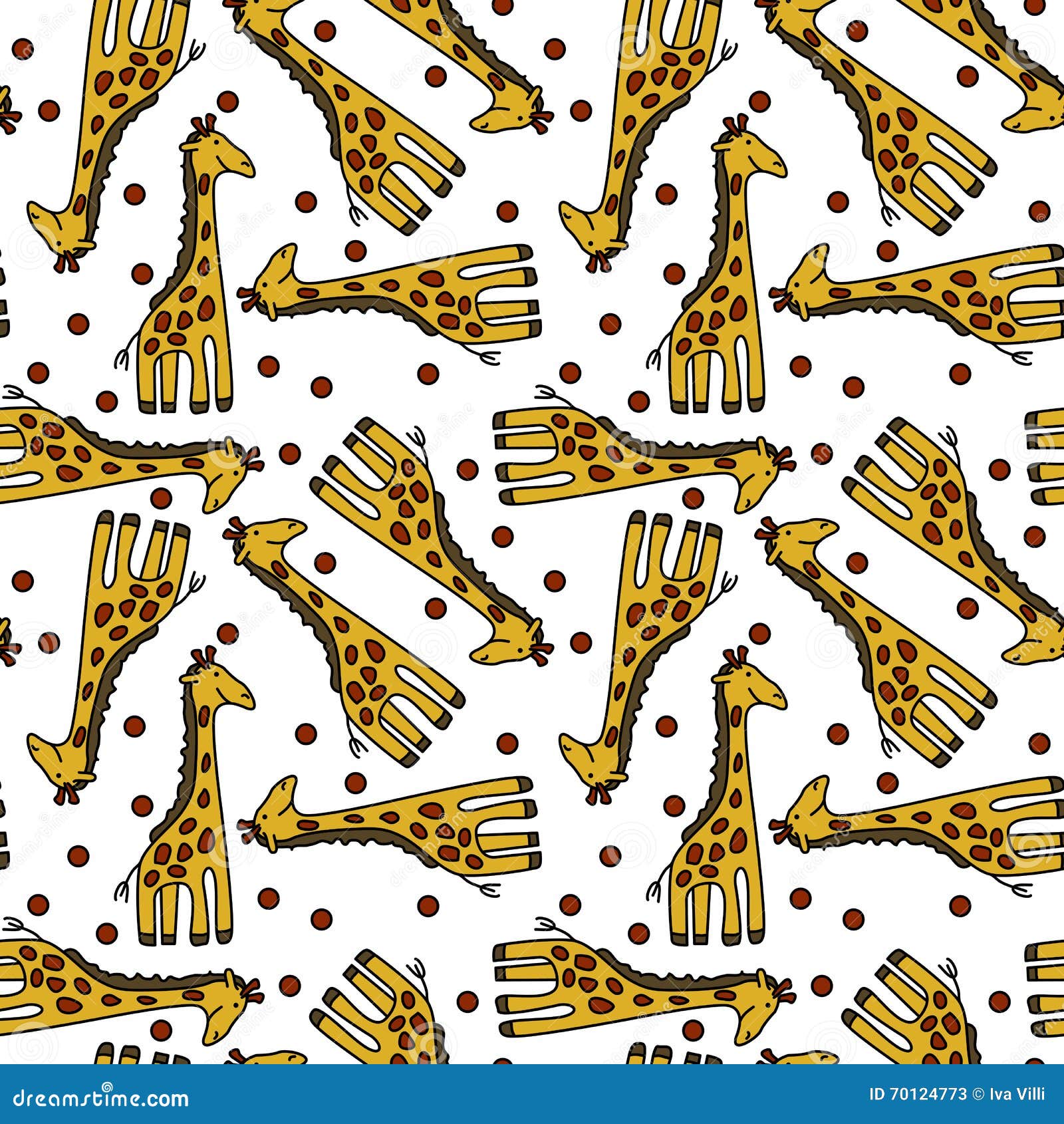 Seamless giraffe pattern stock vector. Illustration of cute - 70124773