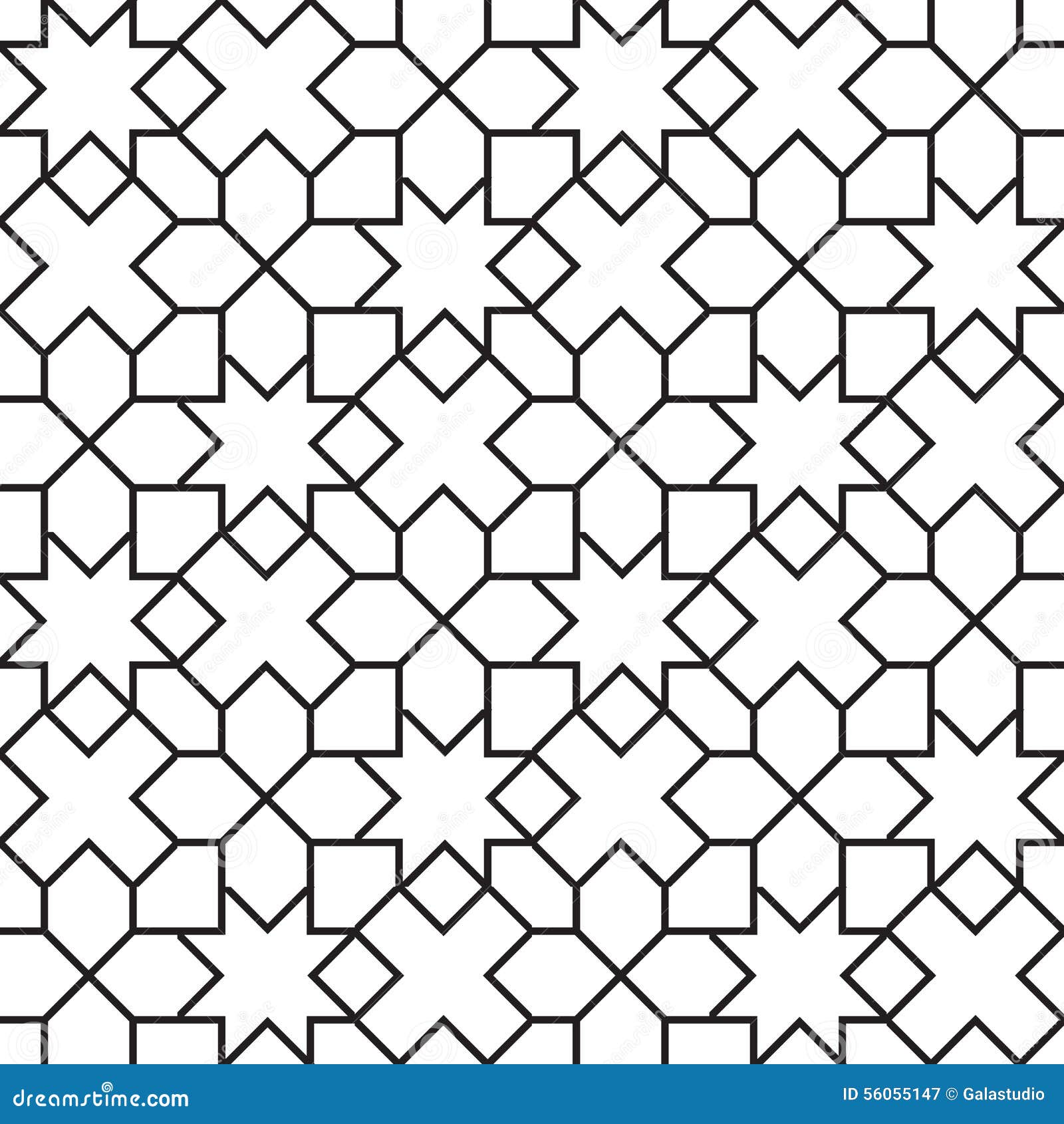 Seamless Girih Geometric Pattern. Stock Illustration - Illustration of ...