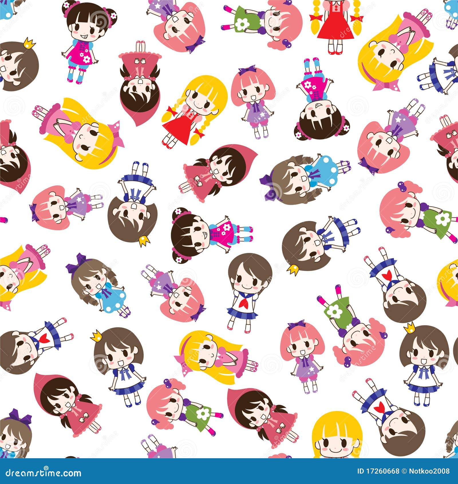 Seamless girl pattern stock vector. Illustration of paint - 17260668