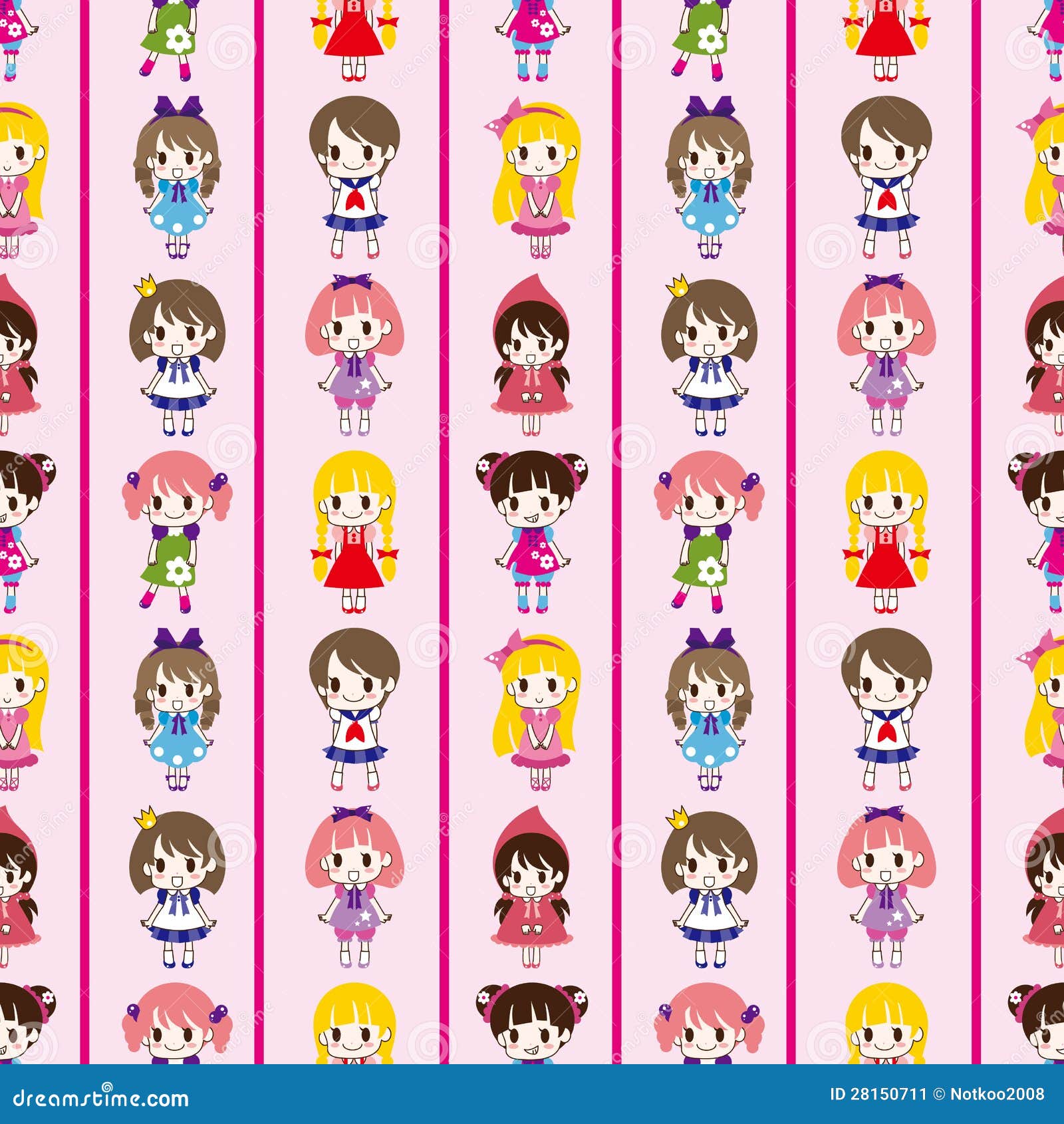 Seamless girl pattern stock vector. Illustration of beauty - 28150711