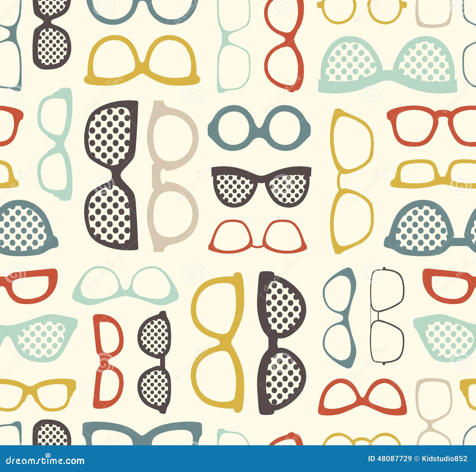 Seamless glasses pattern stock vector. Illustration of green - 48087729