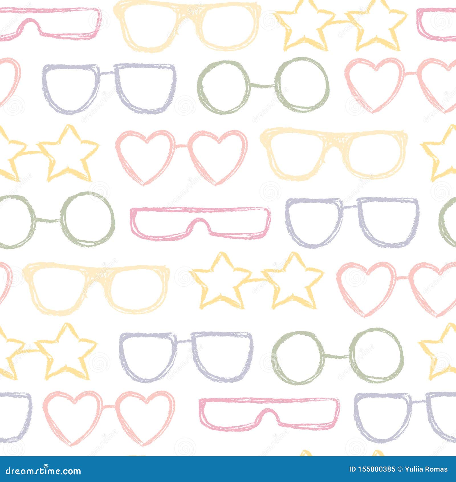 Seamless Glasses Pattern in Modern Style. Stock Vector - Illustration ...