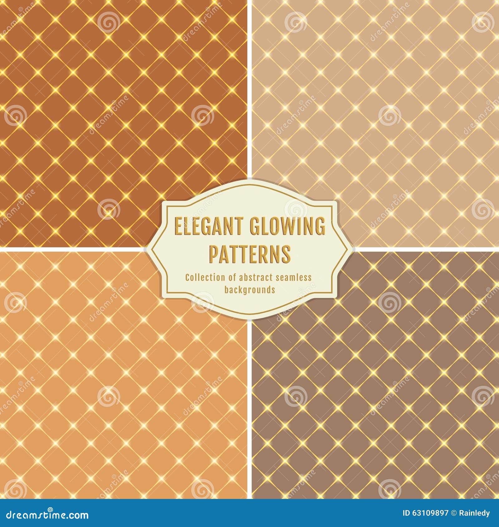 Seamless Glowing Patterns. Vector Elegant Backgrounds. Stock Vector ...