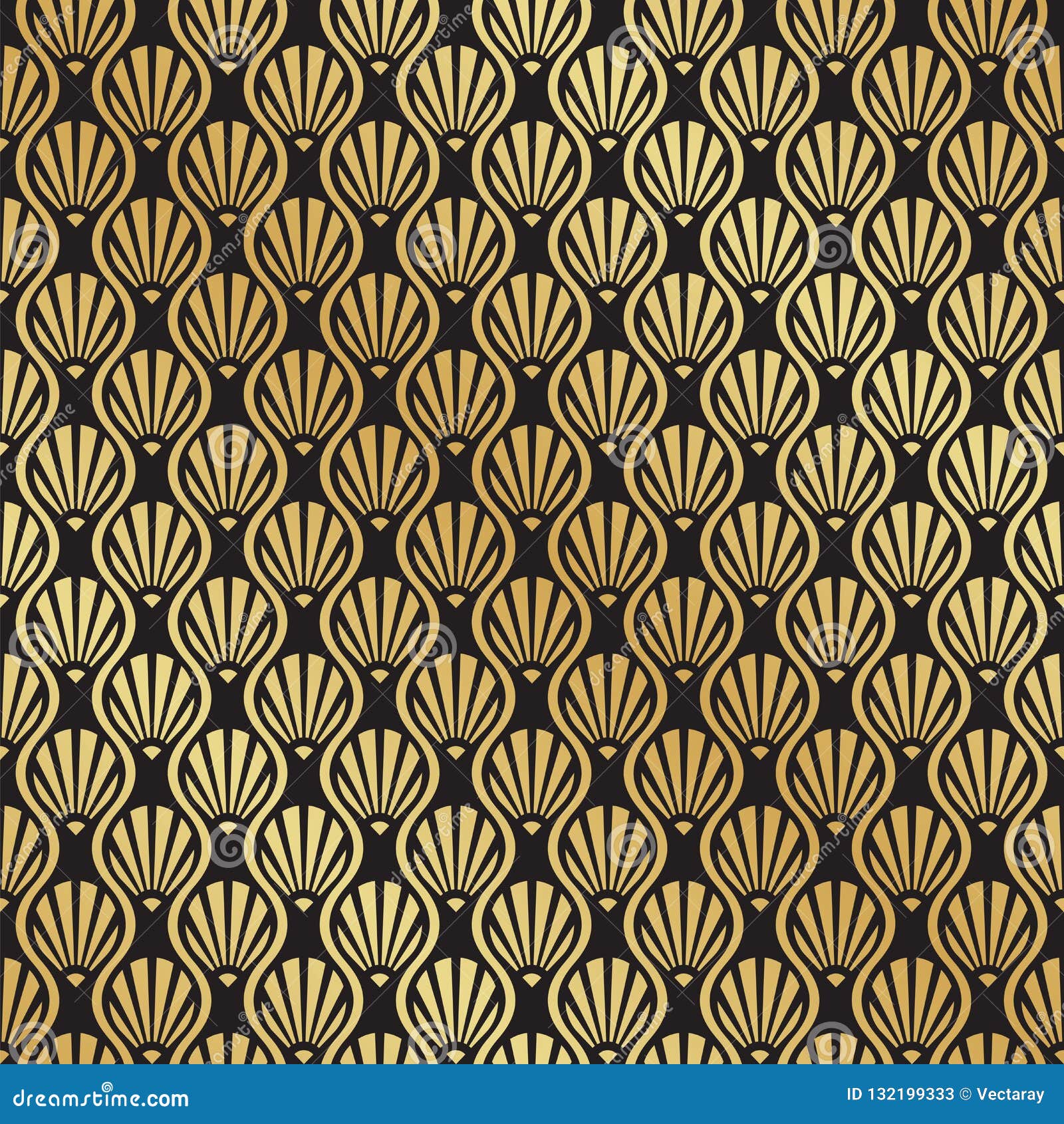 Art Deco Shell Pattern Stock Illustrations – 2,710 Art Deco Shell ...