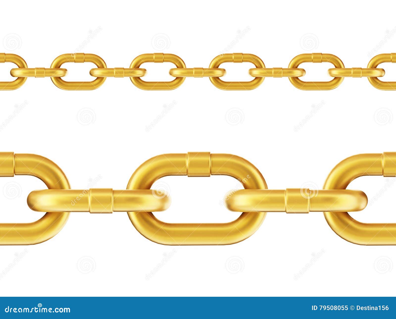 Seamless Gold Chain Pattern. 3D Illustration Stock Illustration ...