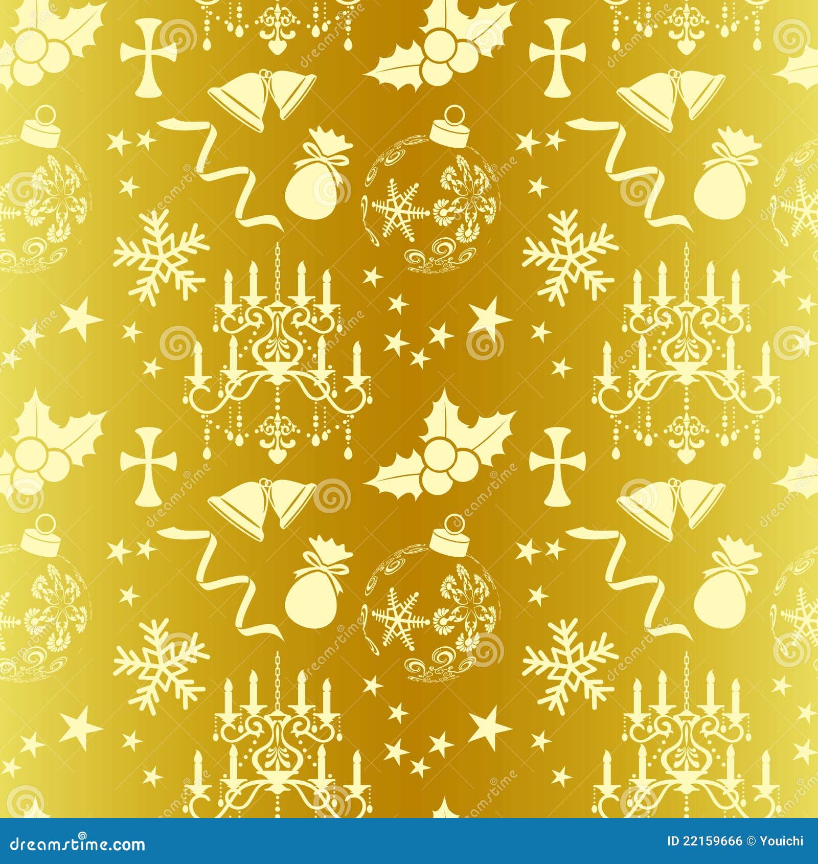 Seamless Gold Christmas Pattern Royalty Free Stock Image - Image: 22159666