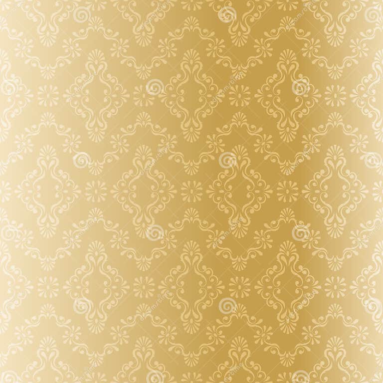 Seamless Gold Filigree Pattern Stock Vector - Illustration of glossy ...