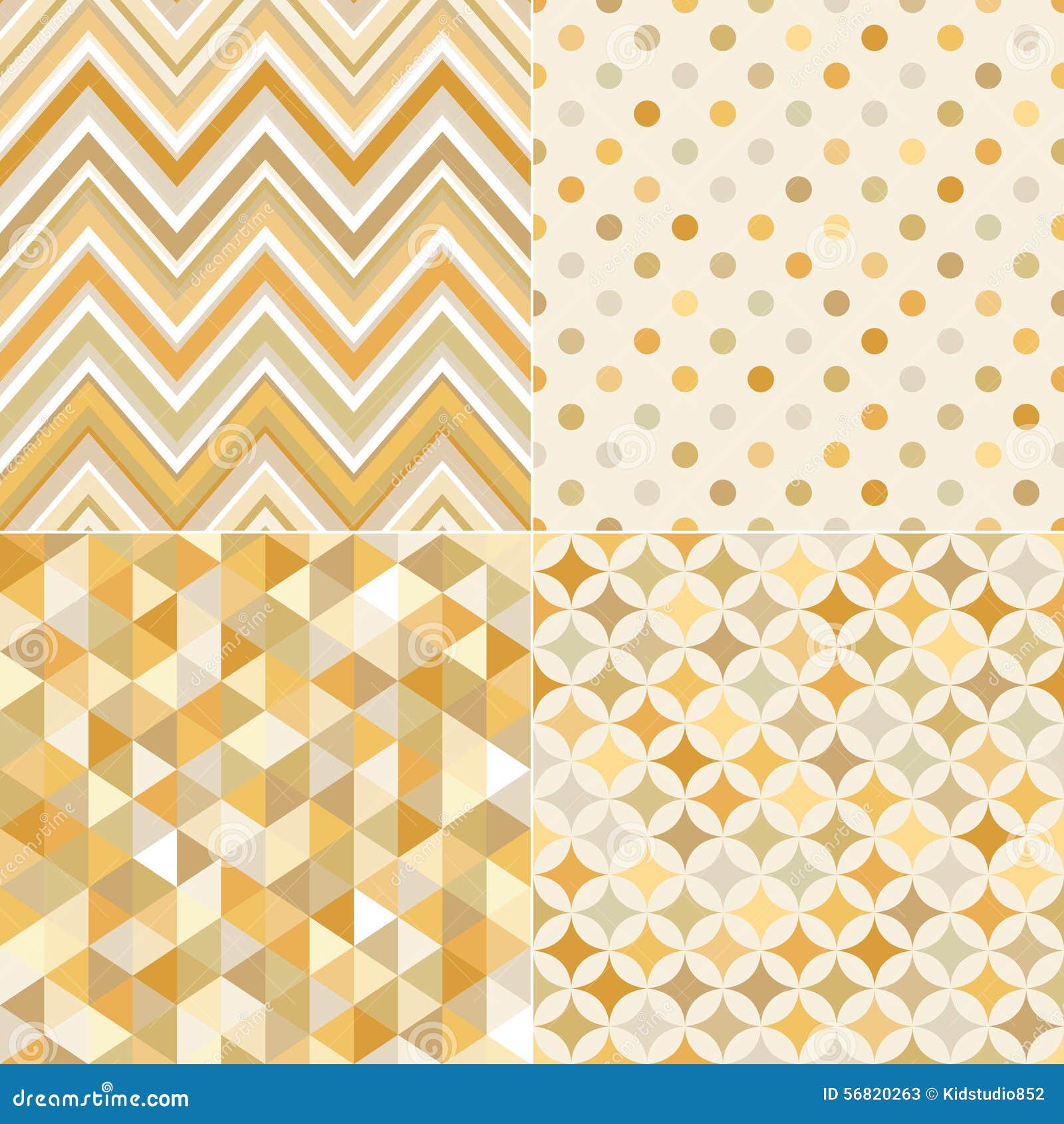 Seamless Gold Geometric Tiles Pattern Stock Vector - Illustration of ...