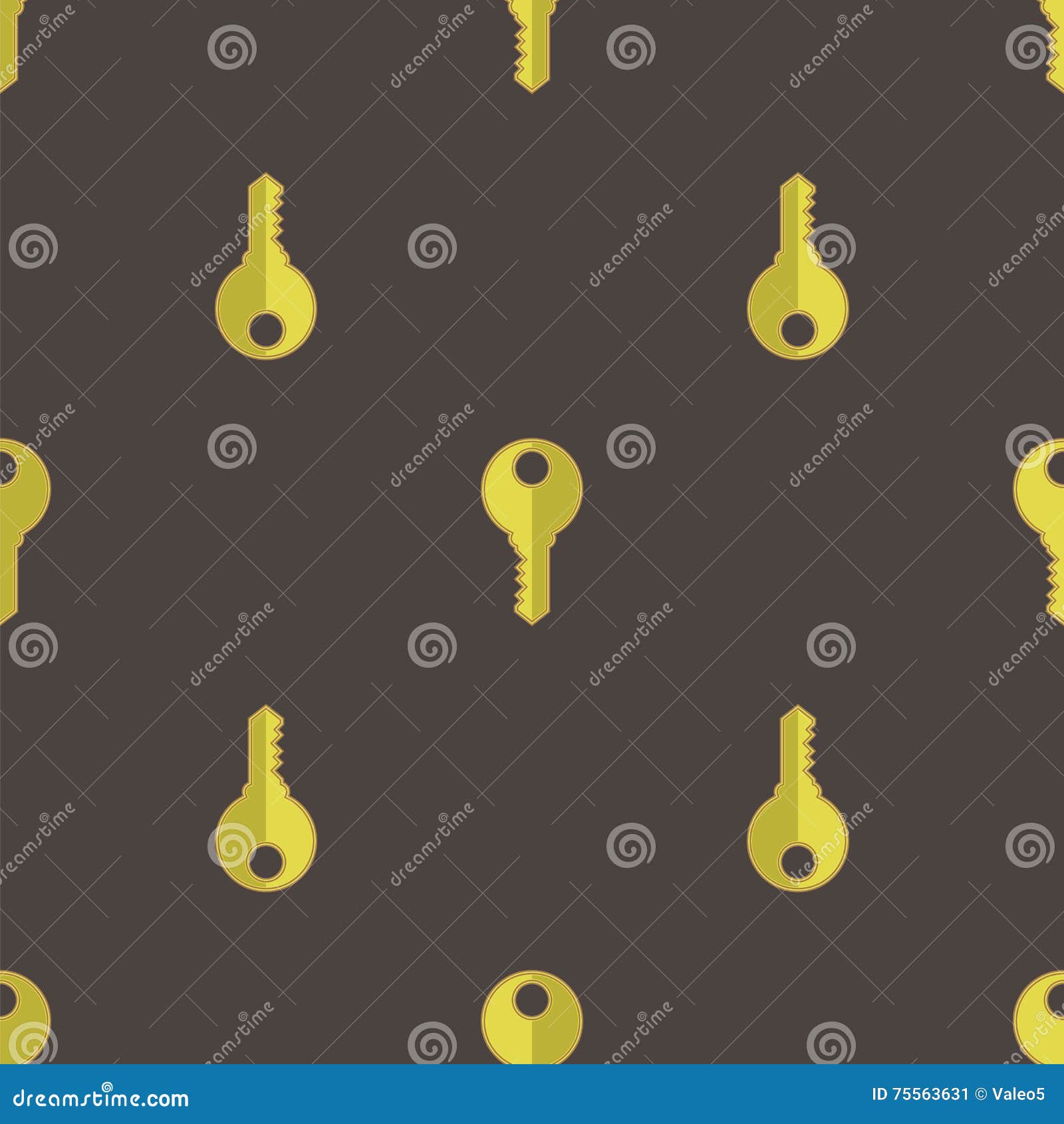 Seamless Gold Key Pattern stock vector. Illustration of close - 75563631