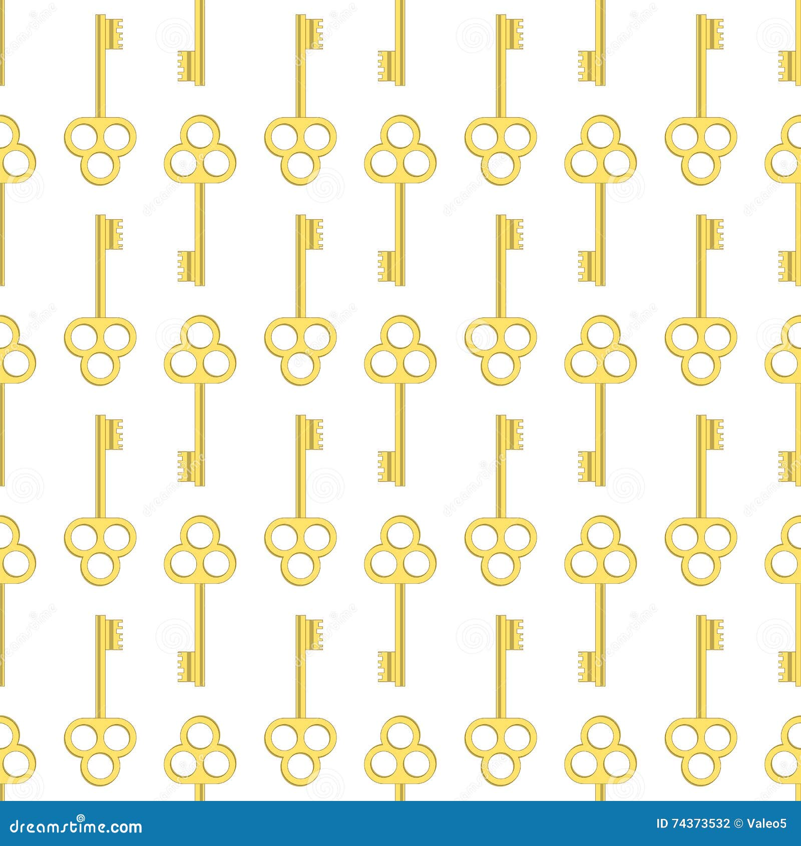 Seamless Gold Key Pattern stock vector. Illustration of antique - 74373532