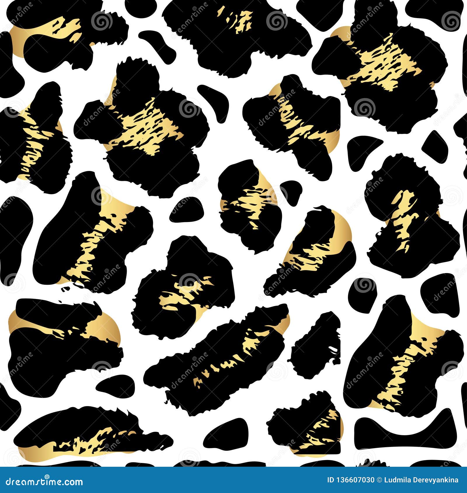 Seamless Gold Leopard Print. Vector Pattern, Texture, Background Stock ...