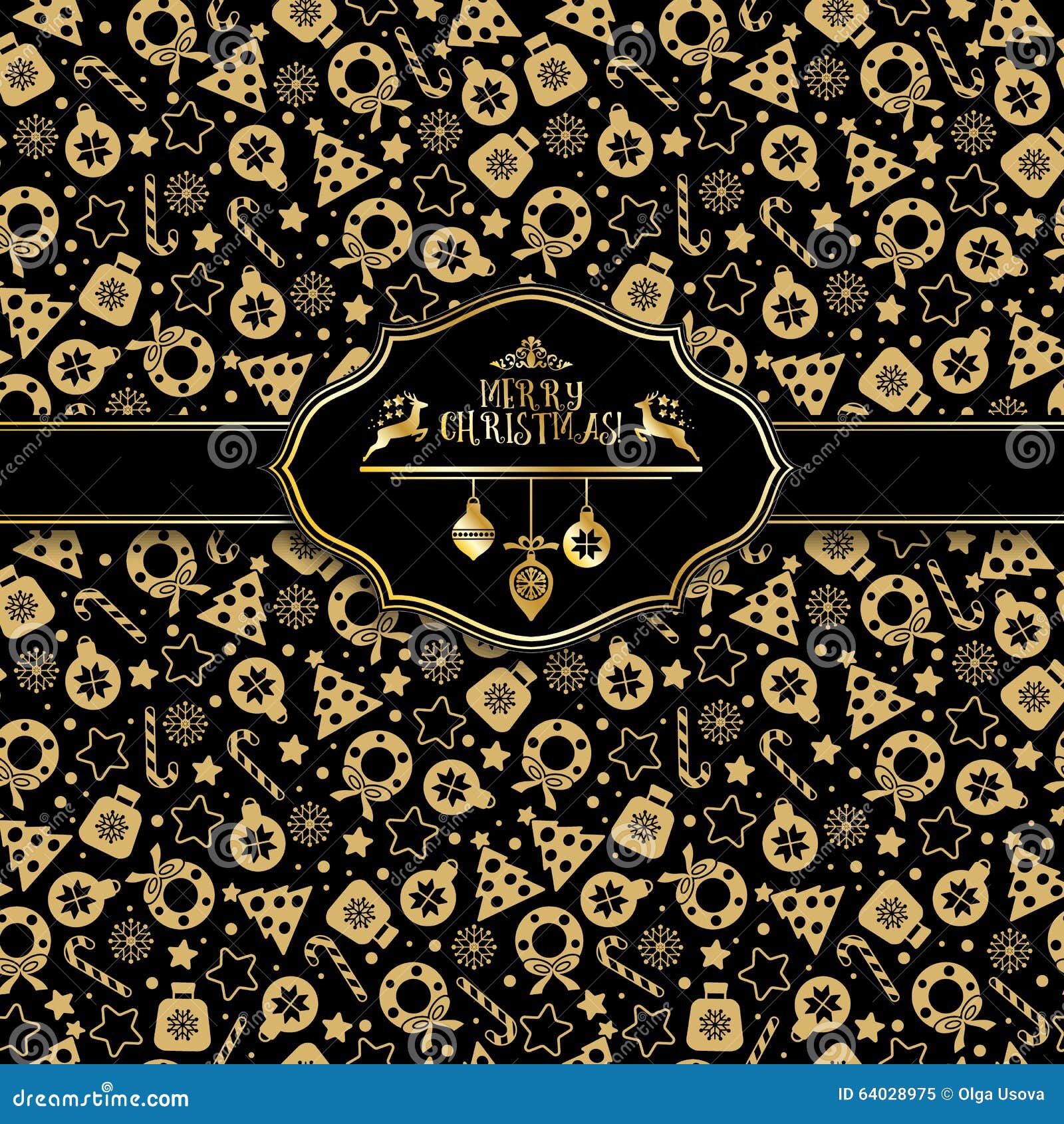 Seamless Gold Pattern of Christmas Texture Stock Vector - Illustration ...