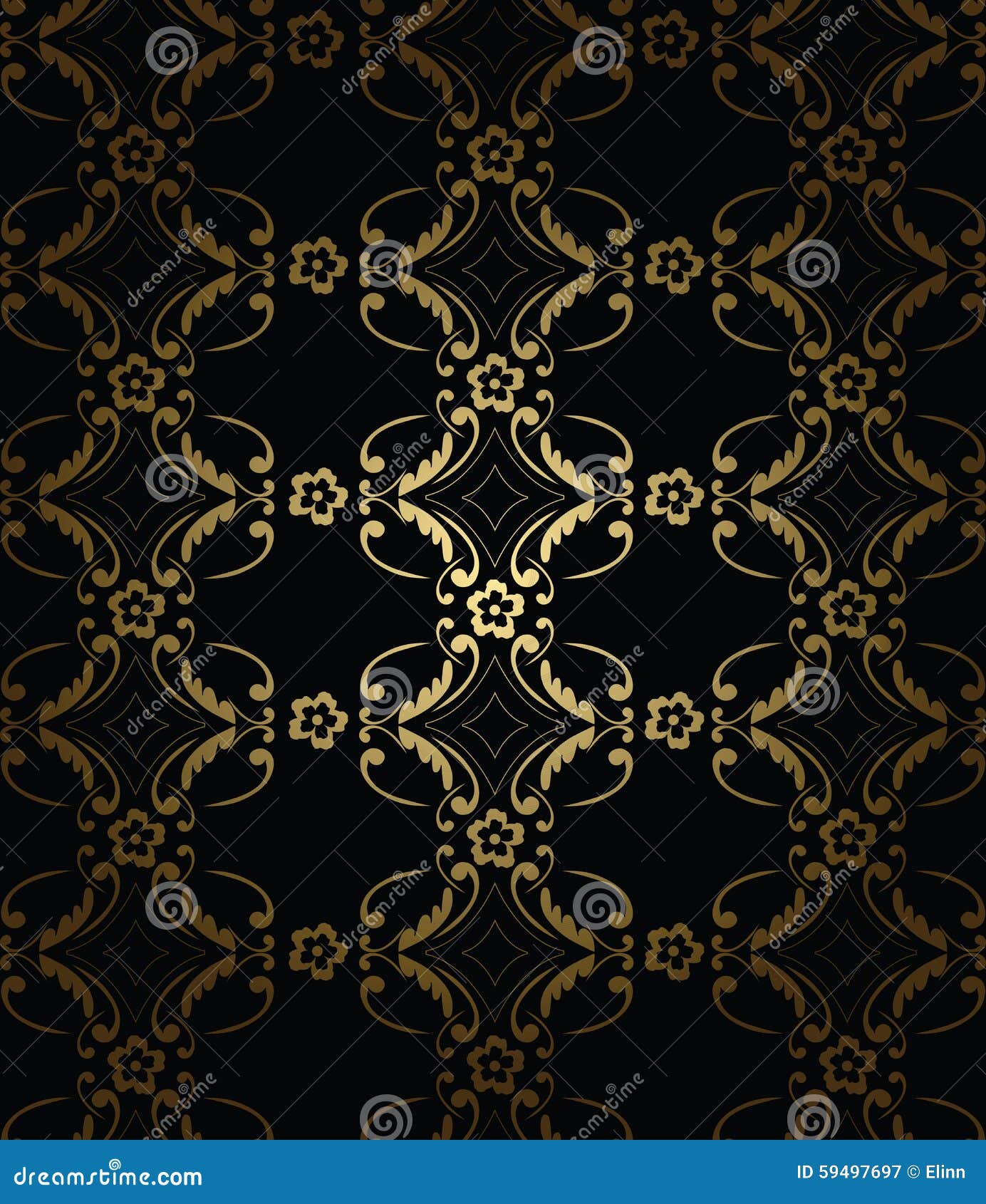 Seamless gold pattern stock vector. Illustration of curve - 59497697