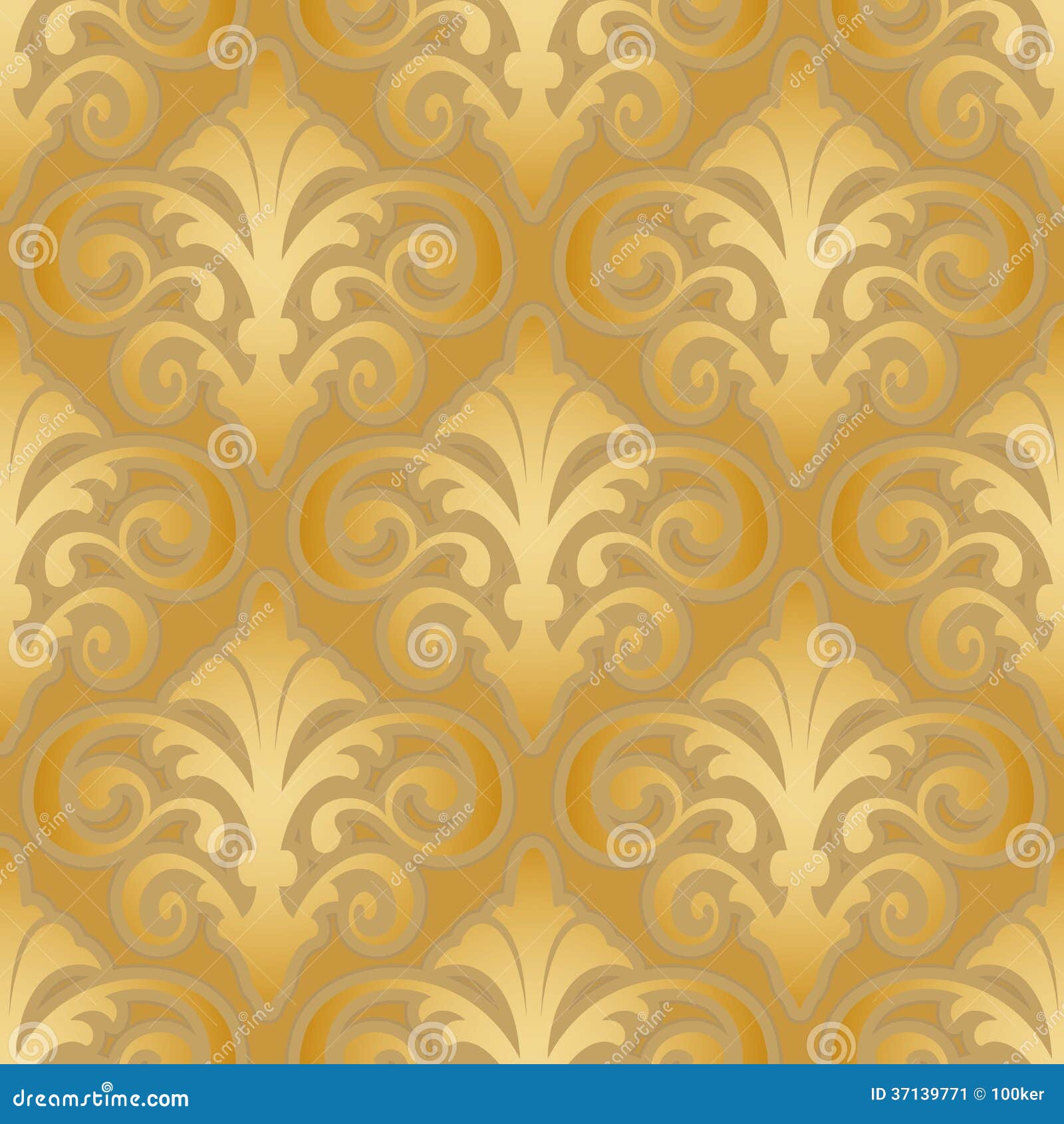 Seamless Gold Silk Wallpaper Pattern Stock Vector - Illustration of ...