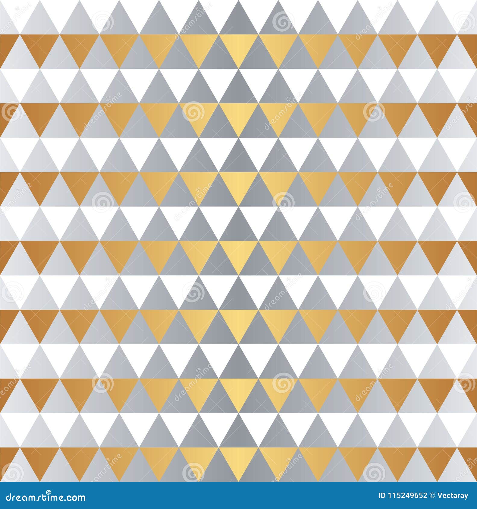 Seamless Gold and Silver Geometric Triangle Pattern Background Stock ...