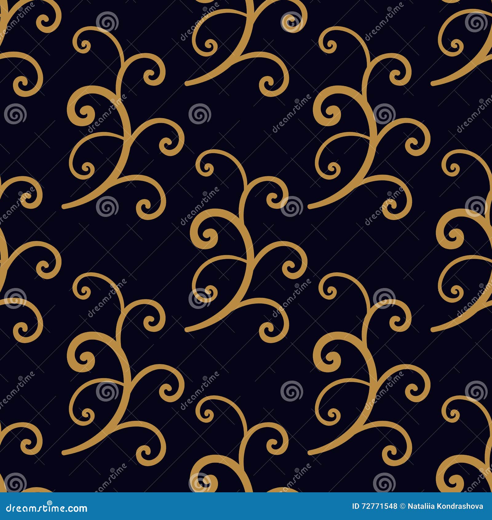 Seamless Gold Spiral Abstract Pattern Stock Vector - Illustration of ...
