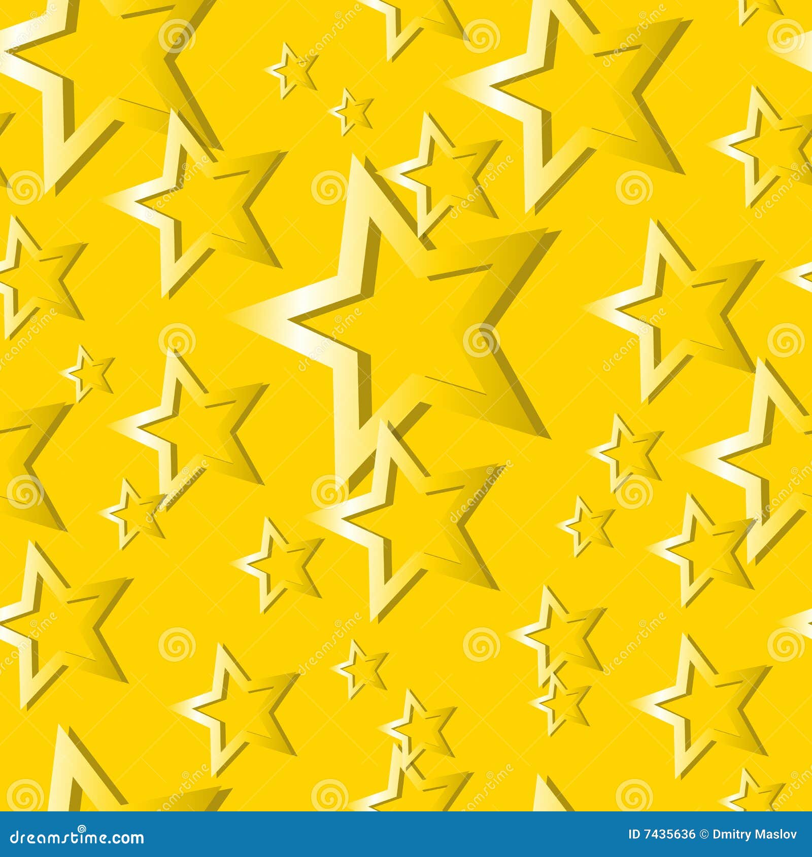 Seamless Gold Star Pattern stock vector. Illustration of gold - 7435636