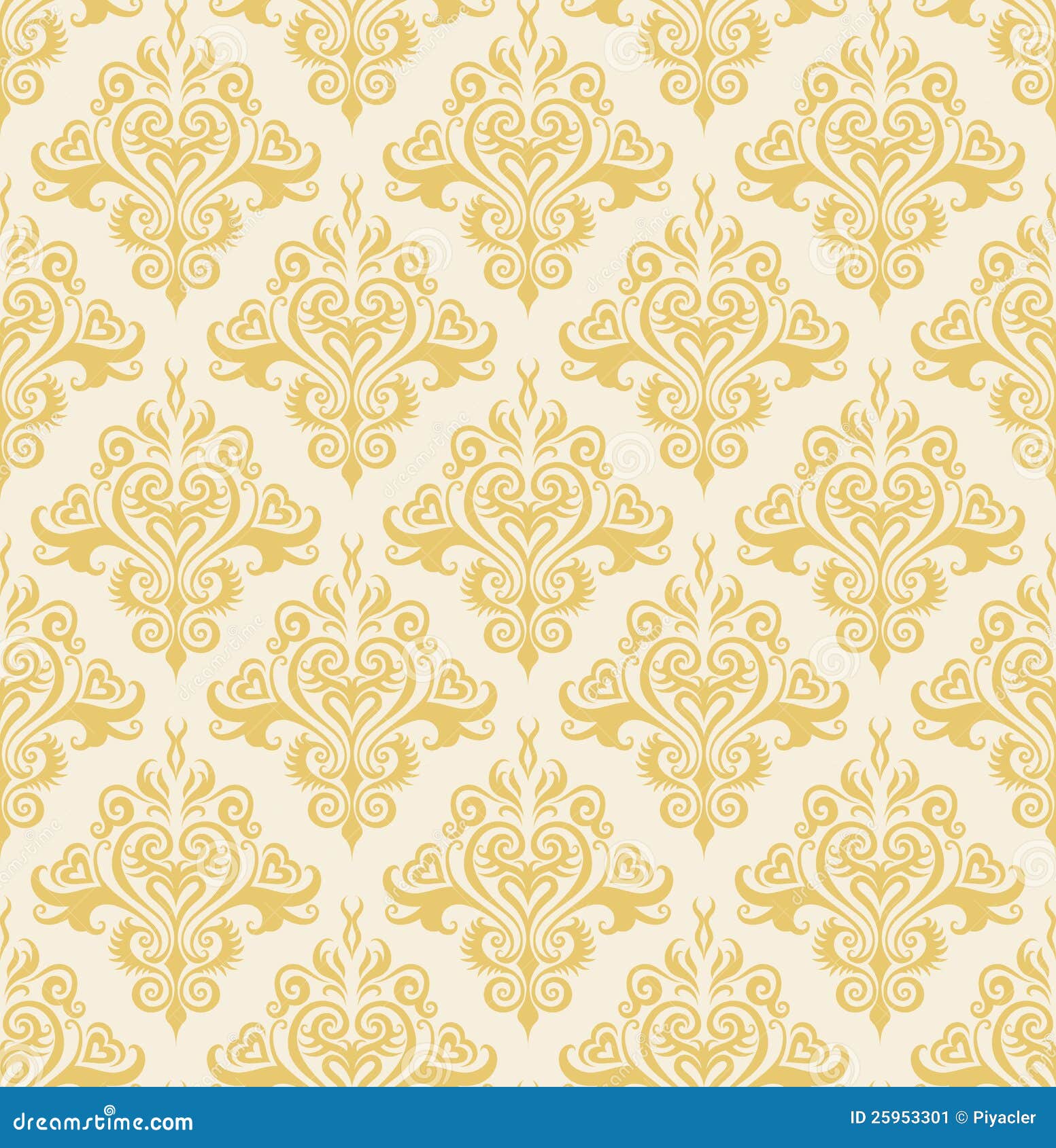 Seamless gold wallpaper stock vector. Illustration of wallpaper - 25953301