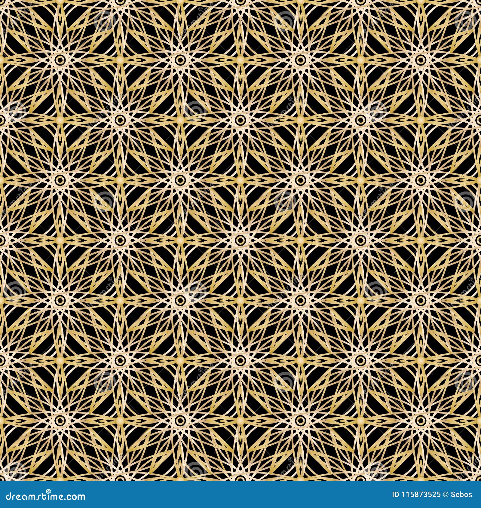 Seamless Golden Arabic Geometric Pattern. Vector Traditional Muslim ...