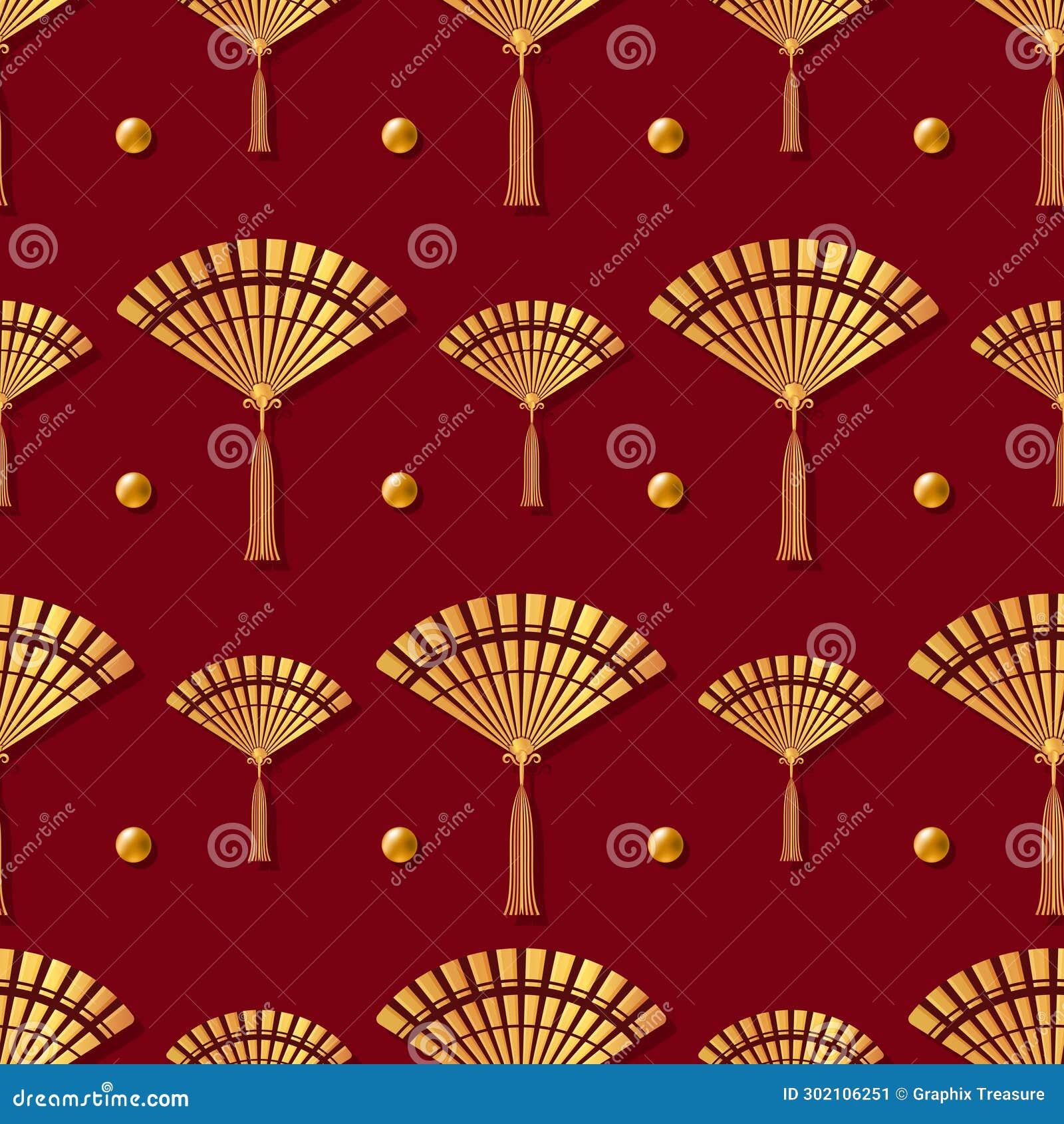 Seamless Golden Chinese Pattern, Abstract Vector Background, Decorative ...