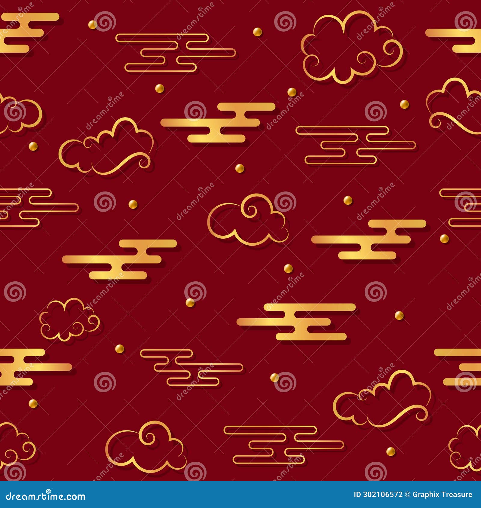 Seamless Golden Chinese Pattern, Abstract Vector Background, Decorative ...