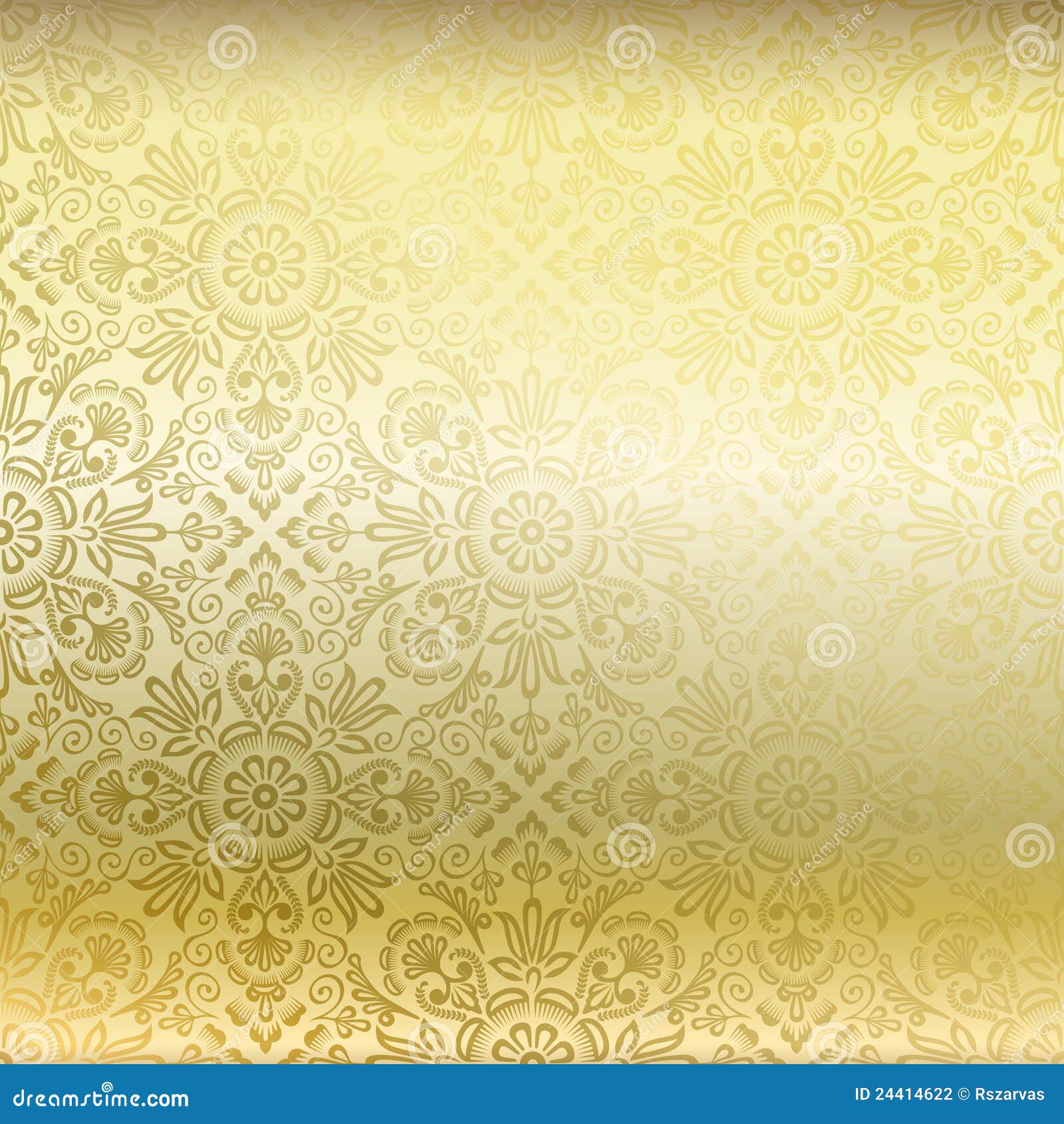 Seamless Golden Damask Wallpaper Stock Vector - Illustration of ...