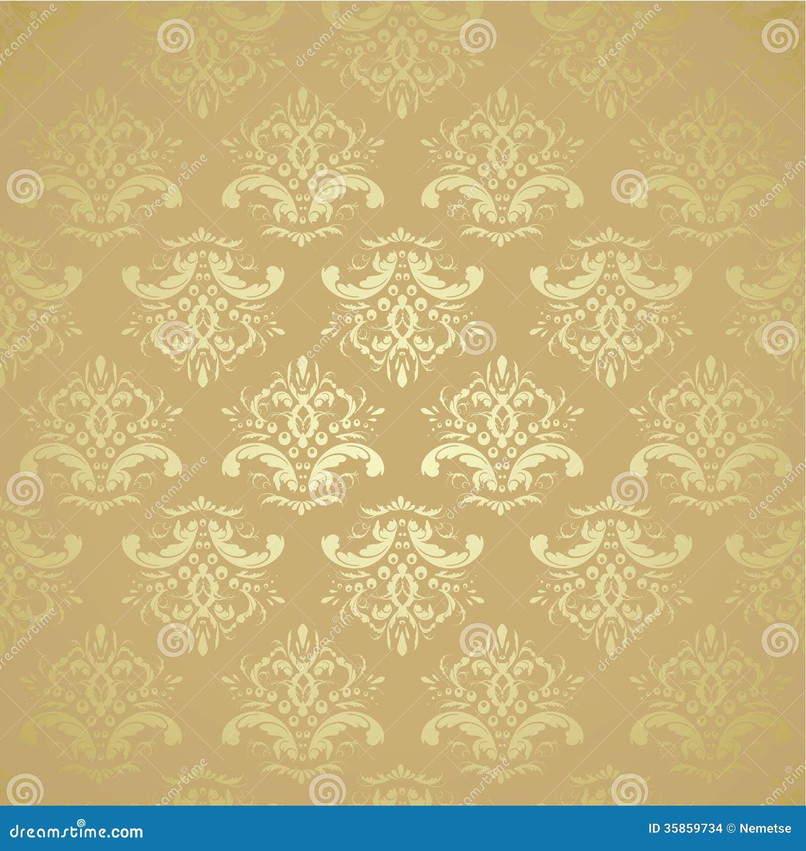 Seamless golden pattern stock vector. Illustration of ornamental - 35859734