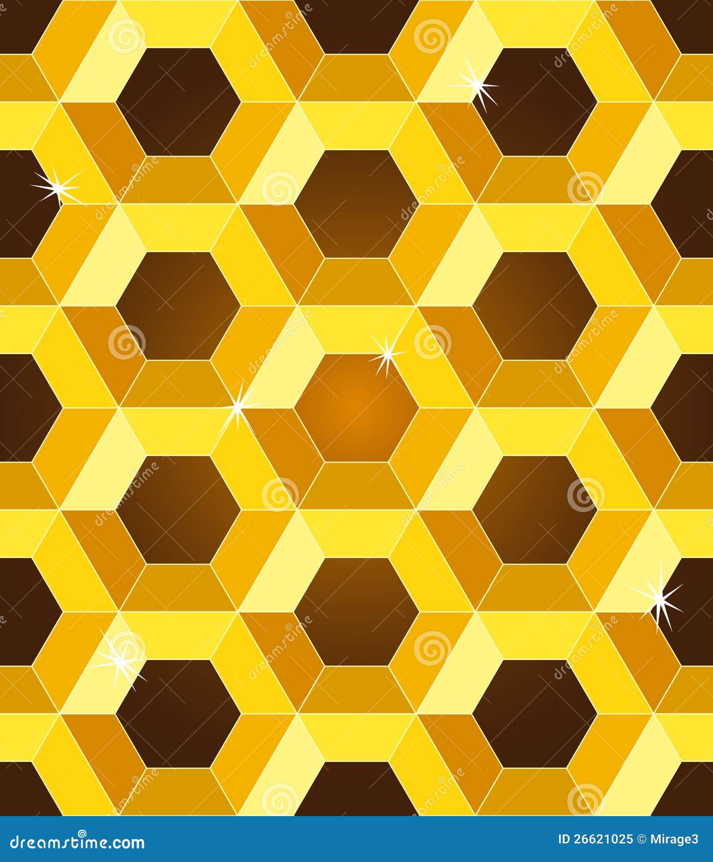 Seamless Golden Yellow Honeycomb Pattern Stock Vector - Illustration of ...
