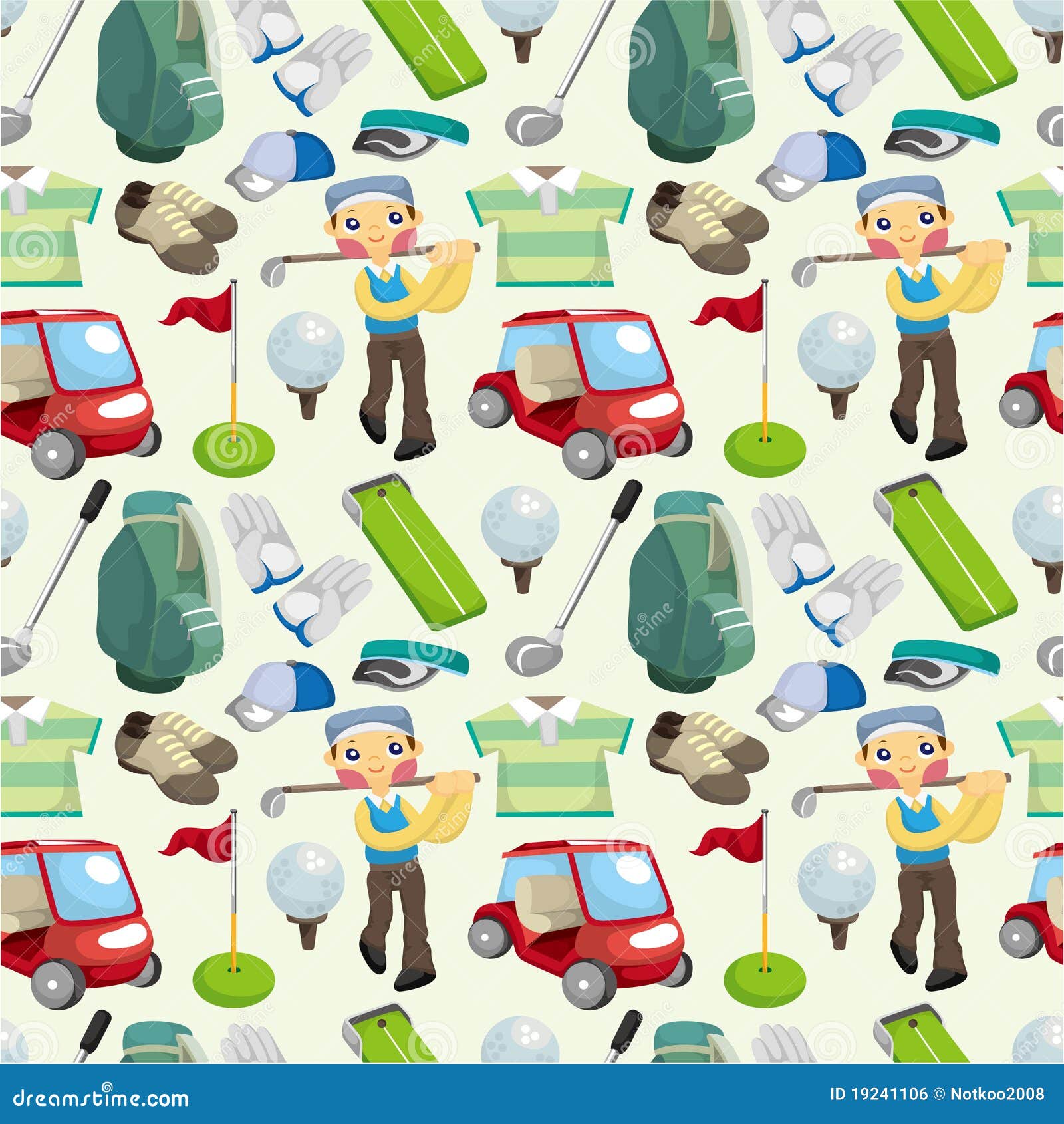 Seamless golf pattern stock vector. Illustration of movement - 19241106