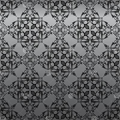 Seamless Gothic Damask Wallpaper Stock Vector - Illustration of ...